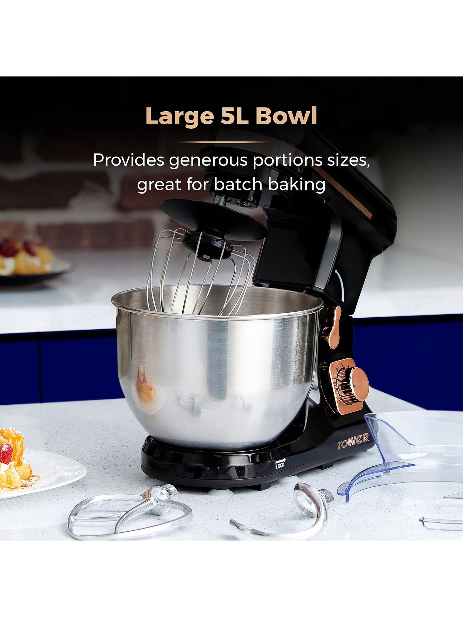 Buy Tower Black 1000W Rose Gold Stand Mixer from the Next UK online shop
