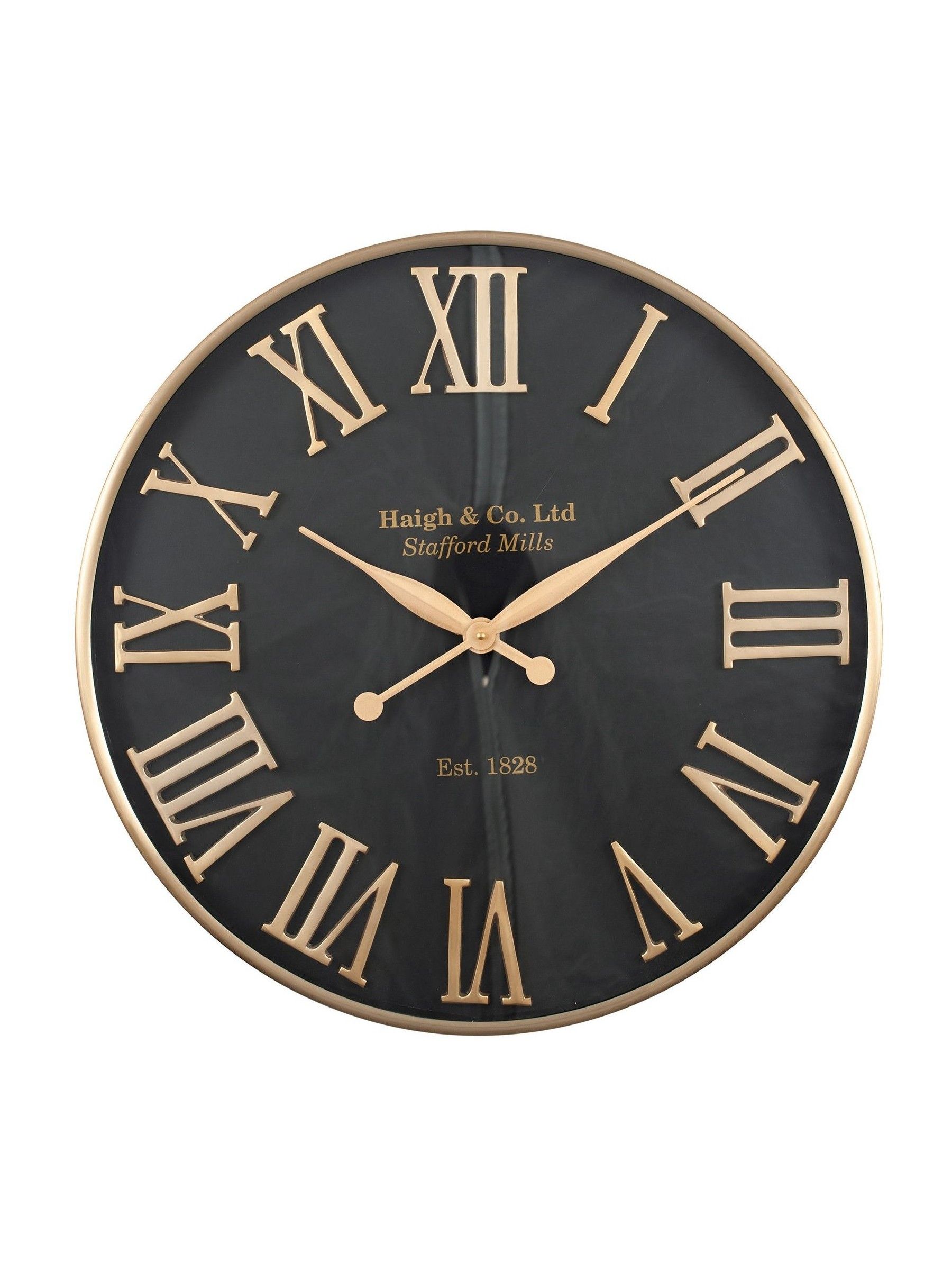 Buy Pacific Gold Antique Bronze Gold Metal Round Wall Clock from the ...