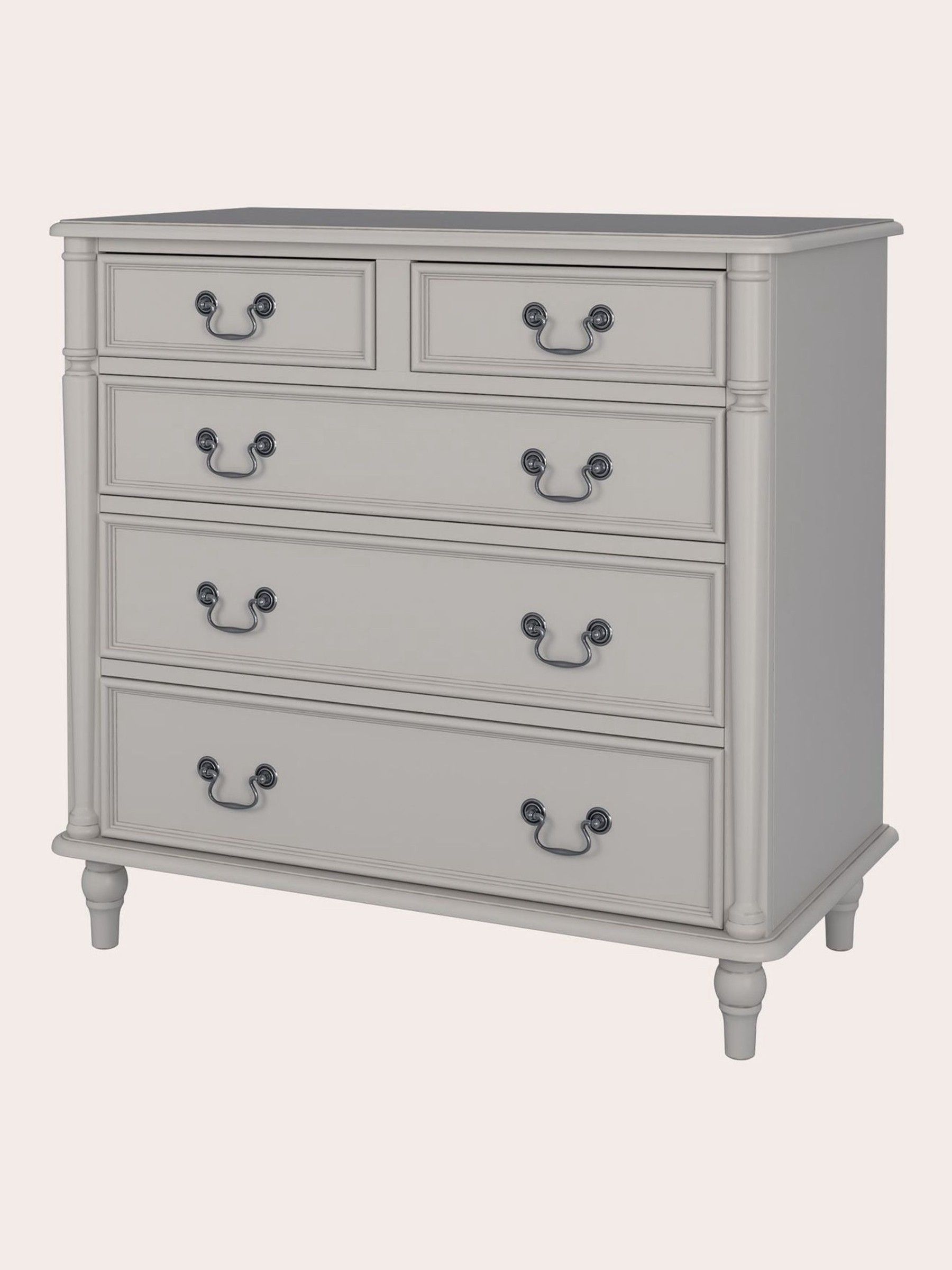 Buy Laura Ashley Dove Grey Clifton Chest of 5 Drawer Drawers from the ...