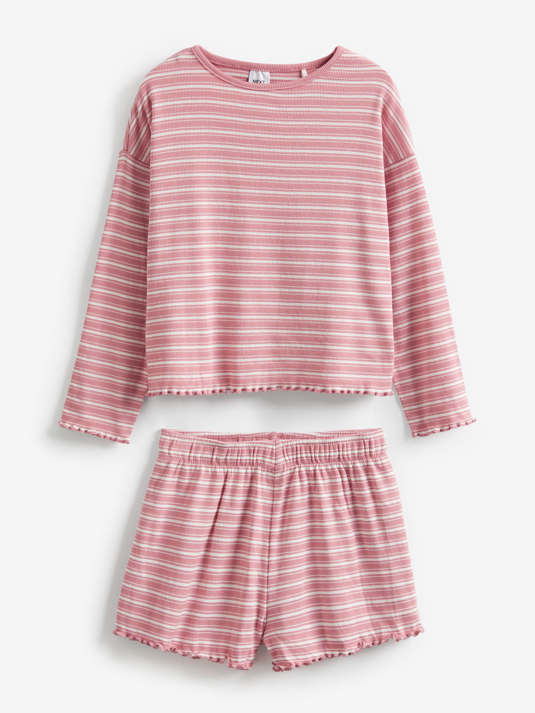 Buy Pink/Cream Rib Short Pyjamas 2 Pack (3-16yrs) from Next Australia