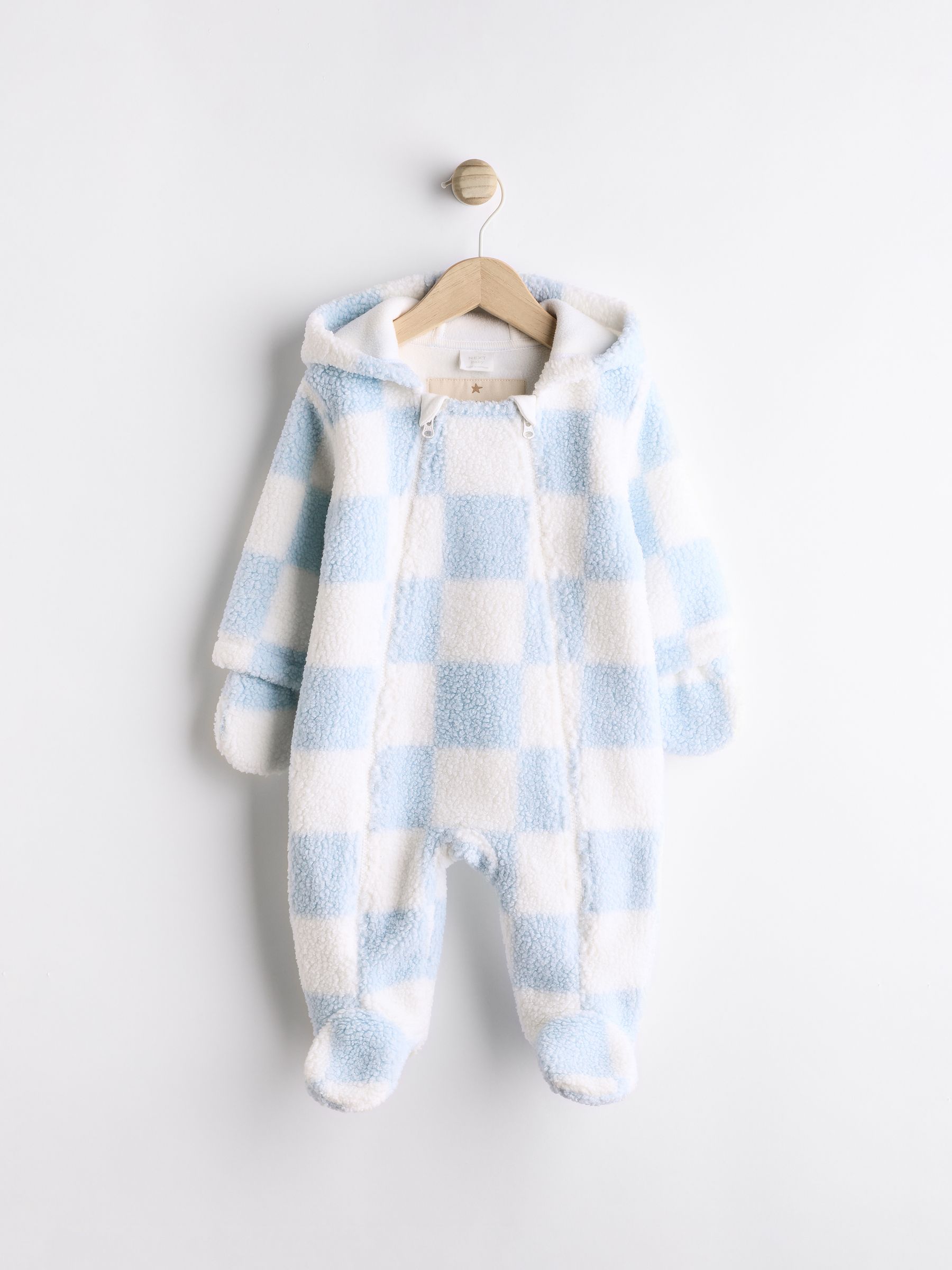 Buy Blue/White Checkerboard Baby Pramsuit (0mths-2yrs) from the Next UK ...