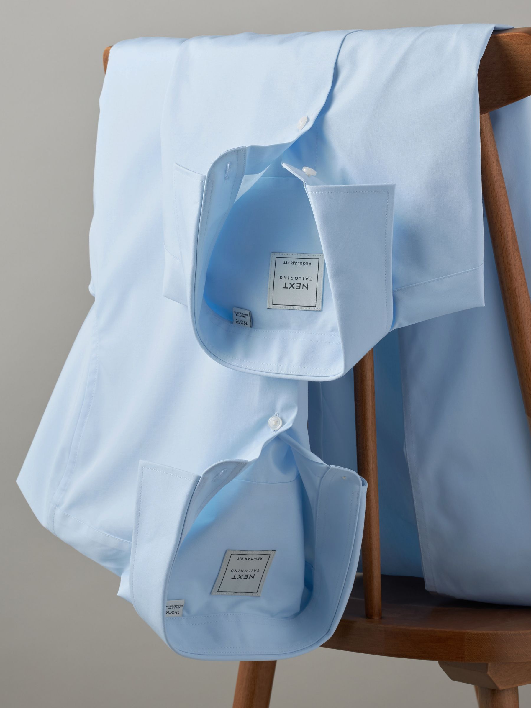 Buy Blue Regular Fit Easy Care Short Sleeve Smart Shirts 2 Pack from ...