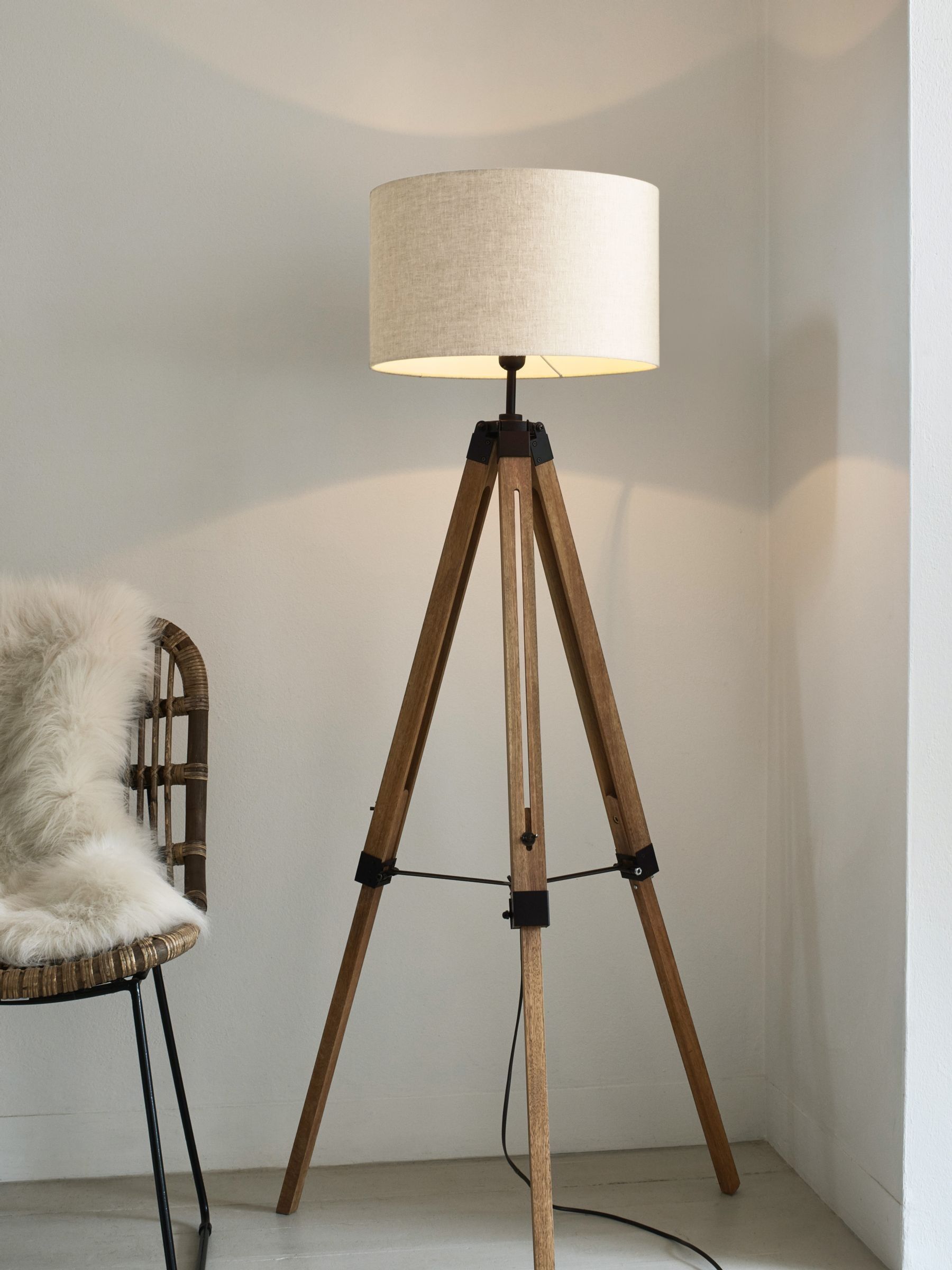 Buy Brown Bronx Wood Tripod Floor Lamp from the Next UK online shop
