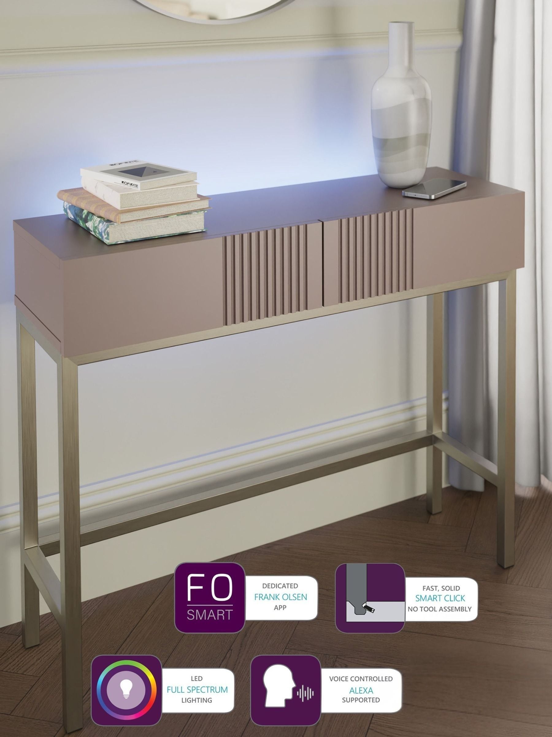 Buy Frank Olsen Mulberry Iona 2 Drawer Console Table with Smart ...