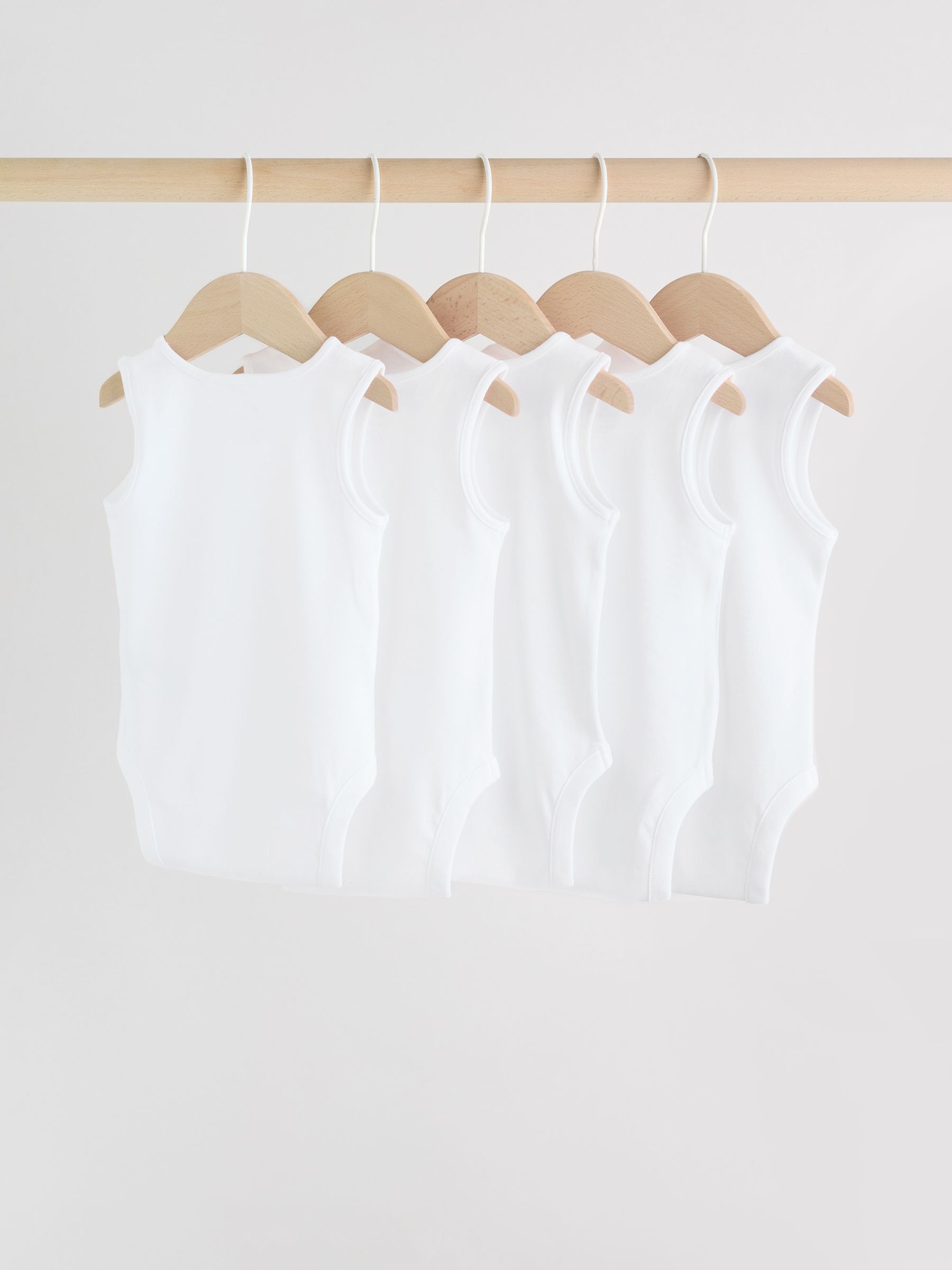 Buy White 5 Pack Baby Vest Bodysuits from Next USA