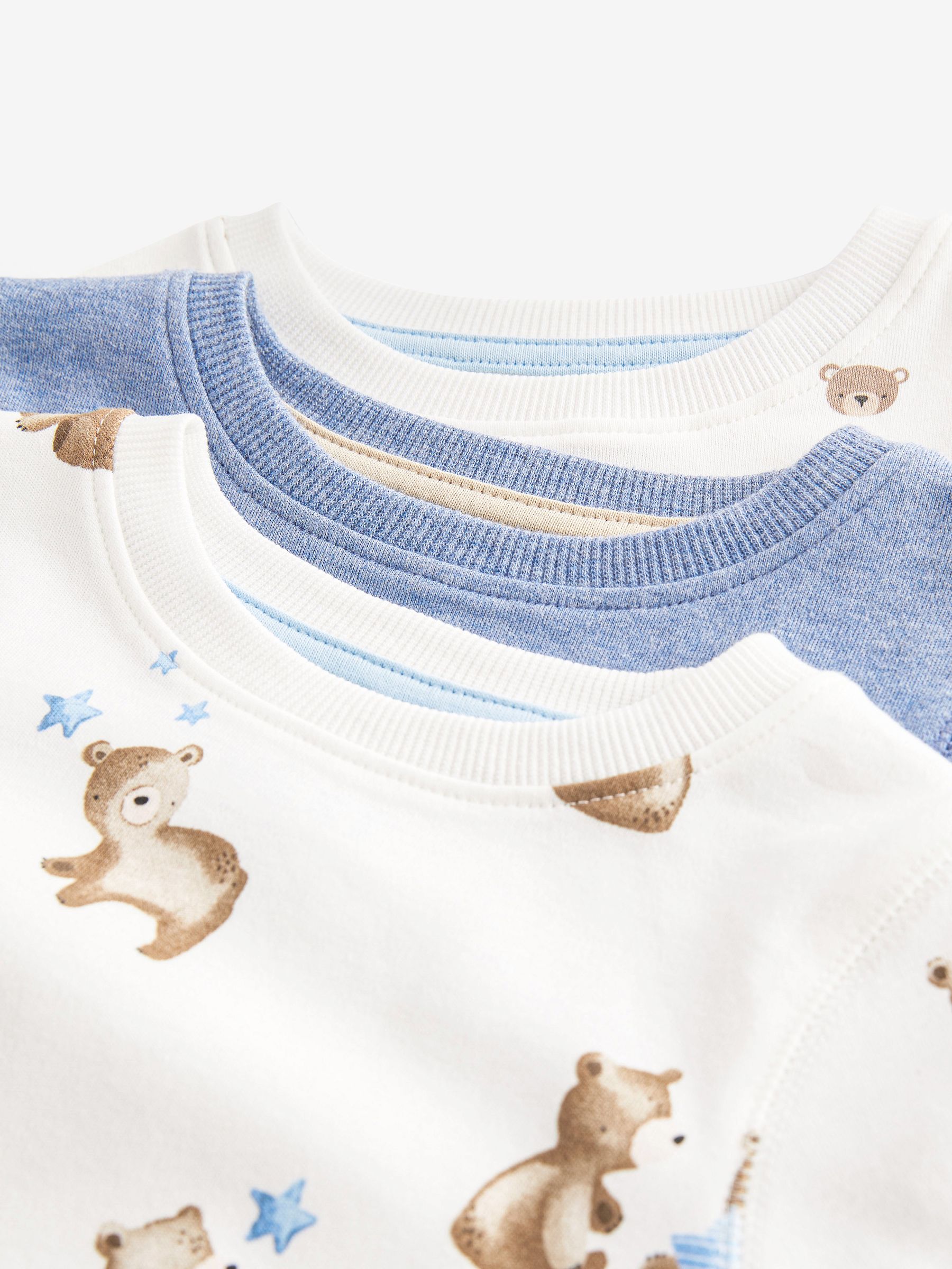 Buy Light Blue Bear Snuggle Pyjamas 3 Pack (9mths-6yrs) from the Next ...