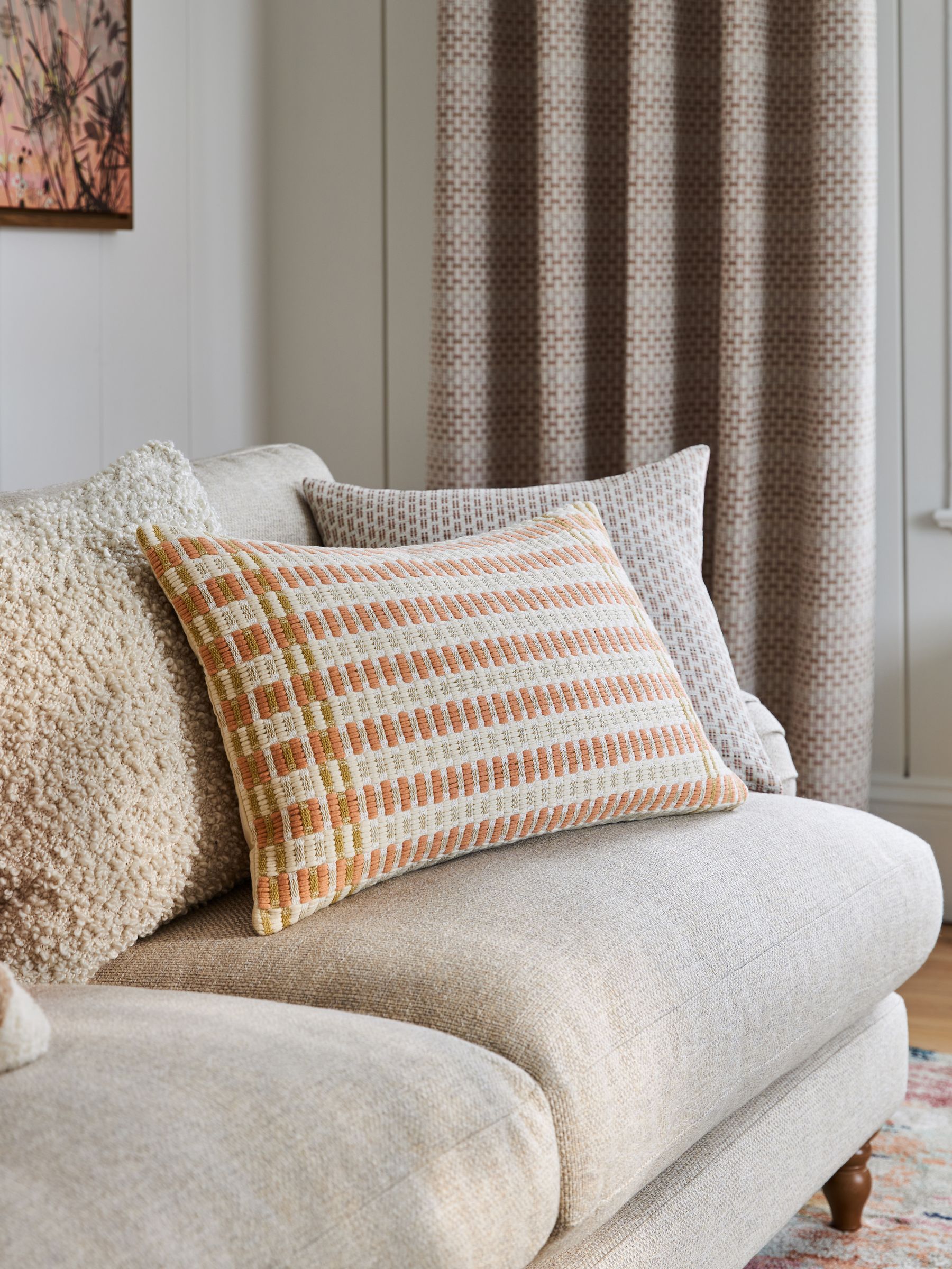 Buy Peach Pink 40 x 59cm Eva Textured Cushion from the Next UK online shop