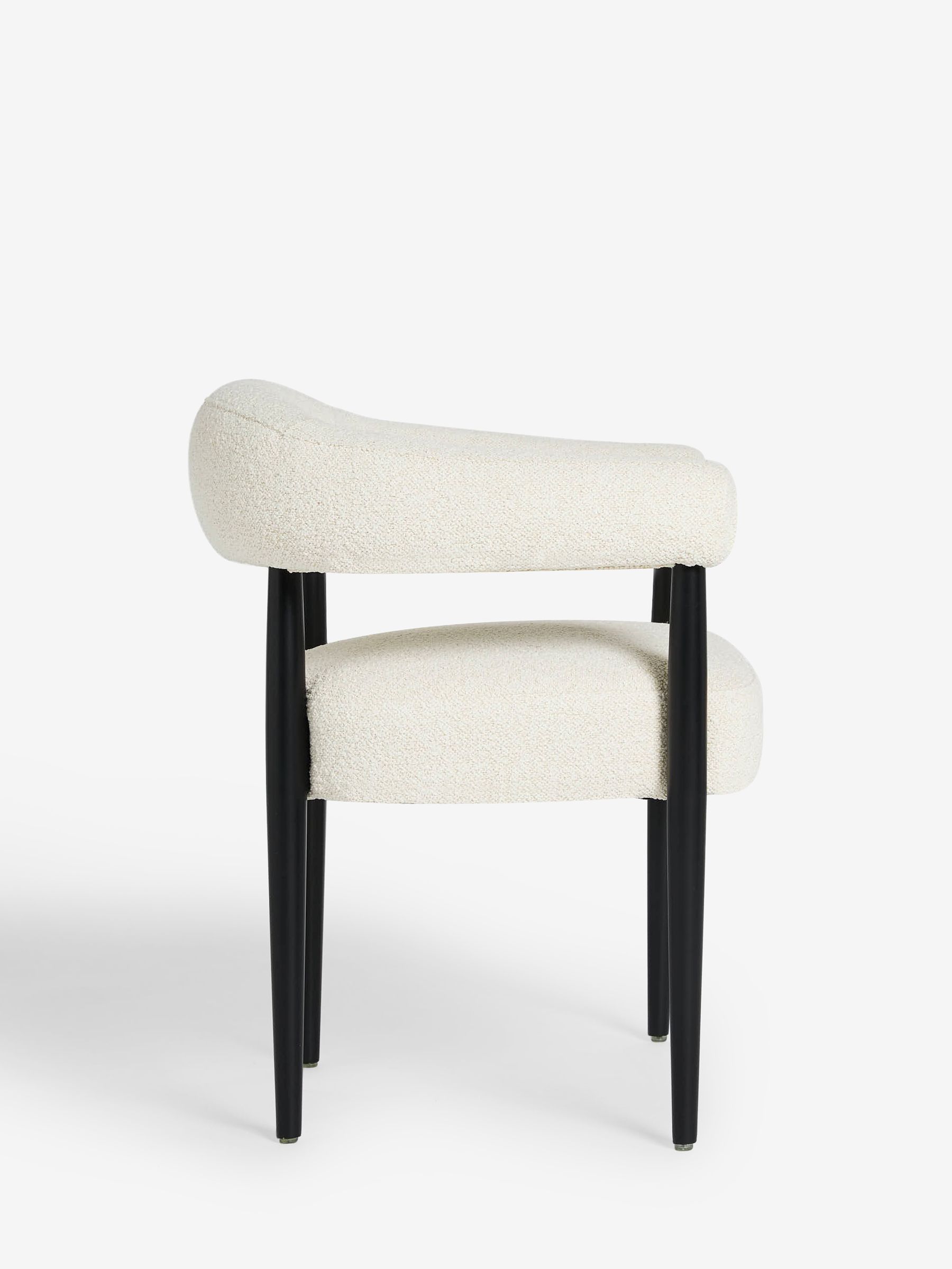 Buy Set of 2 Casual Boucle Oyster Black Leg Aire Dining Chairs from the ...