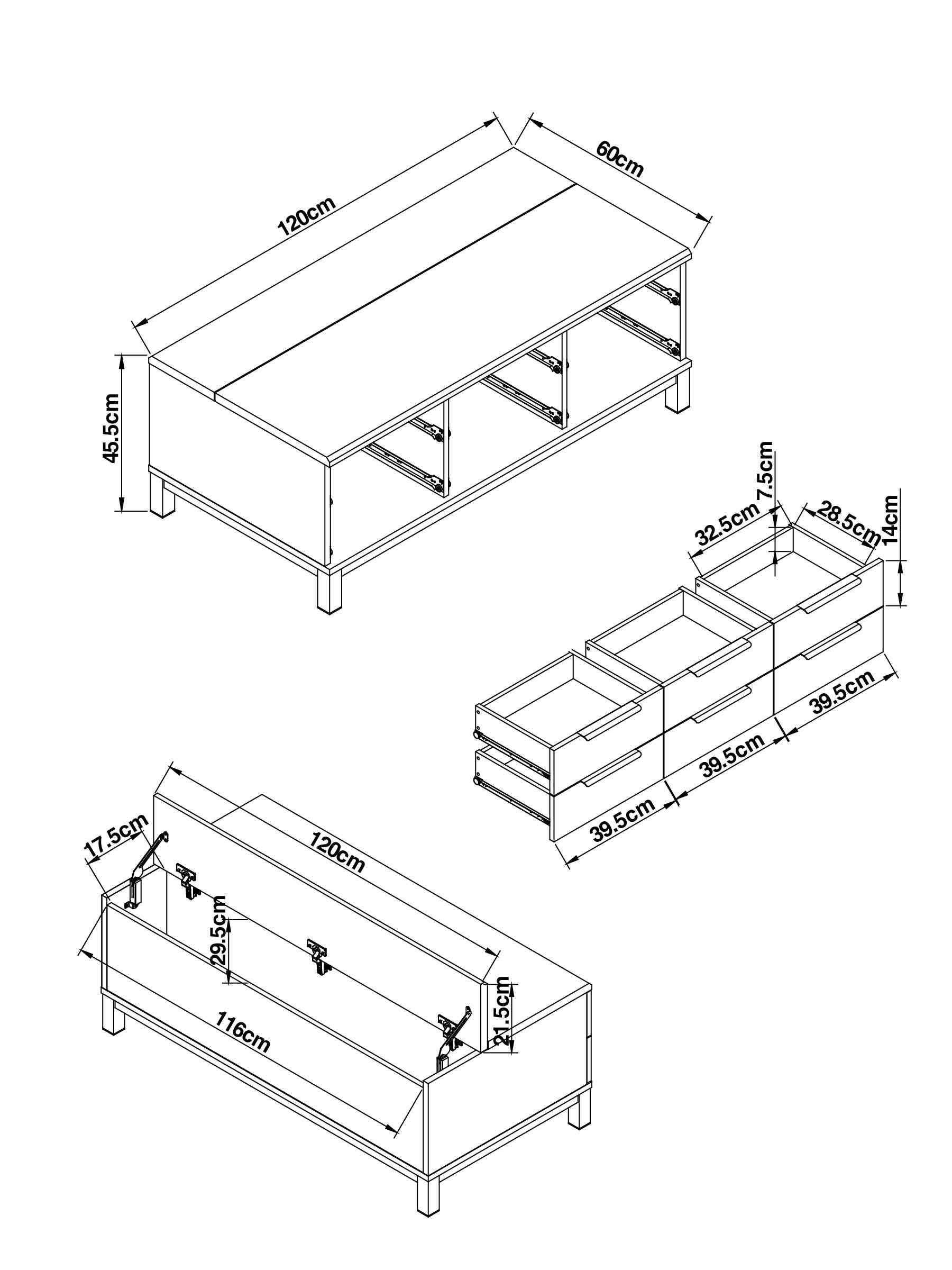 Buy Dark Bronx Large Coffee Table With Drawers from the Next UK online shop