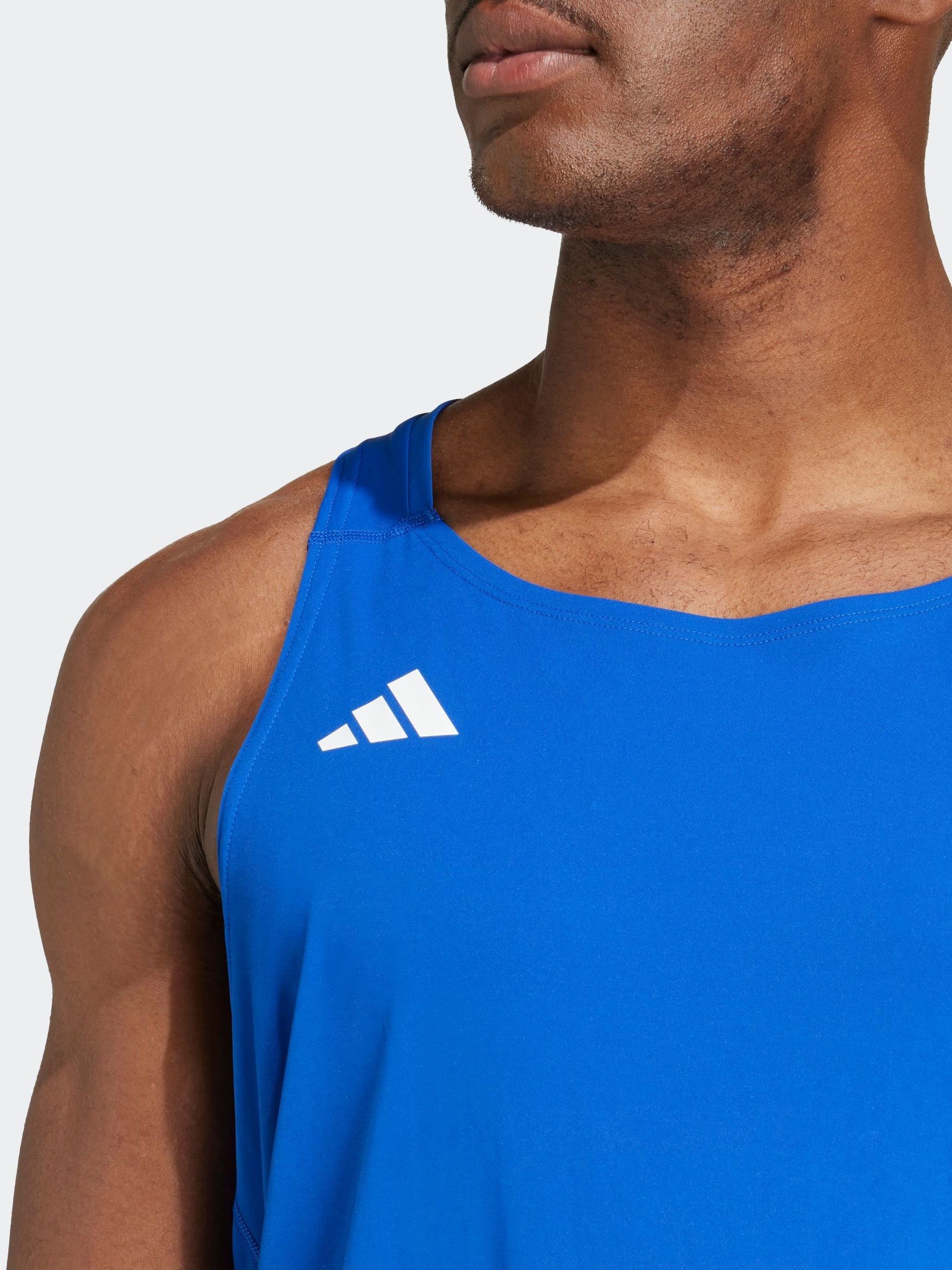 Buy adidas Blue Adizero Essentials Running Singlet Vest from the Next ...