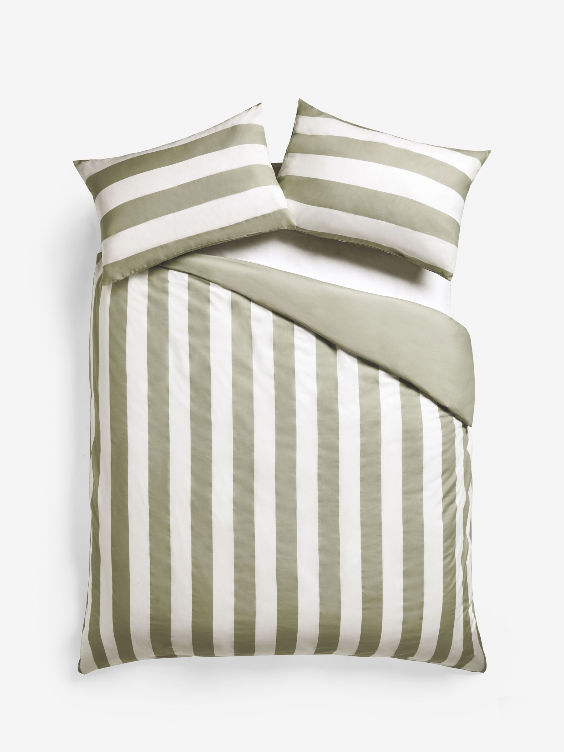 Buy Green/White Wide Stripe Duvet Cover and Pillowcase Set from Next ...