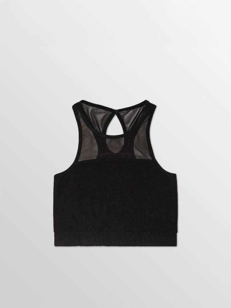 Buy Pineapple Black Mesh Panel Crop Top from Next Australia