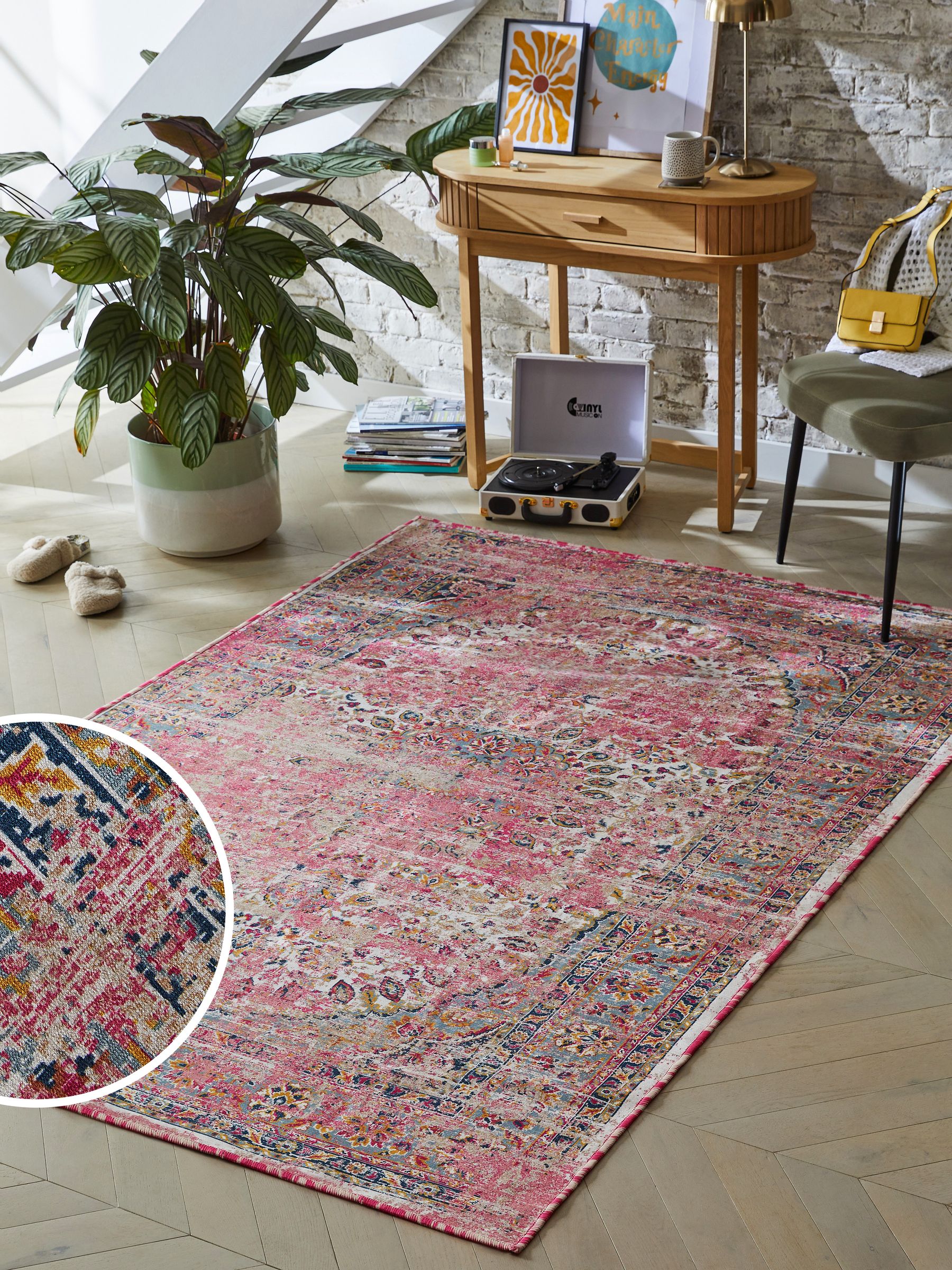 Buy Pink Emporium Oriental Washable Rug from the Next UK online shop