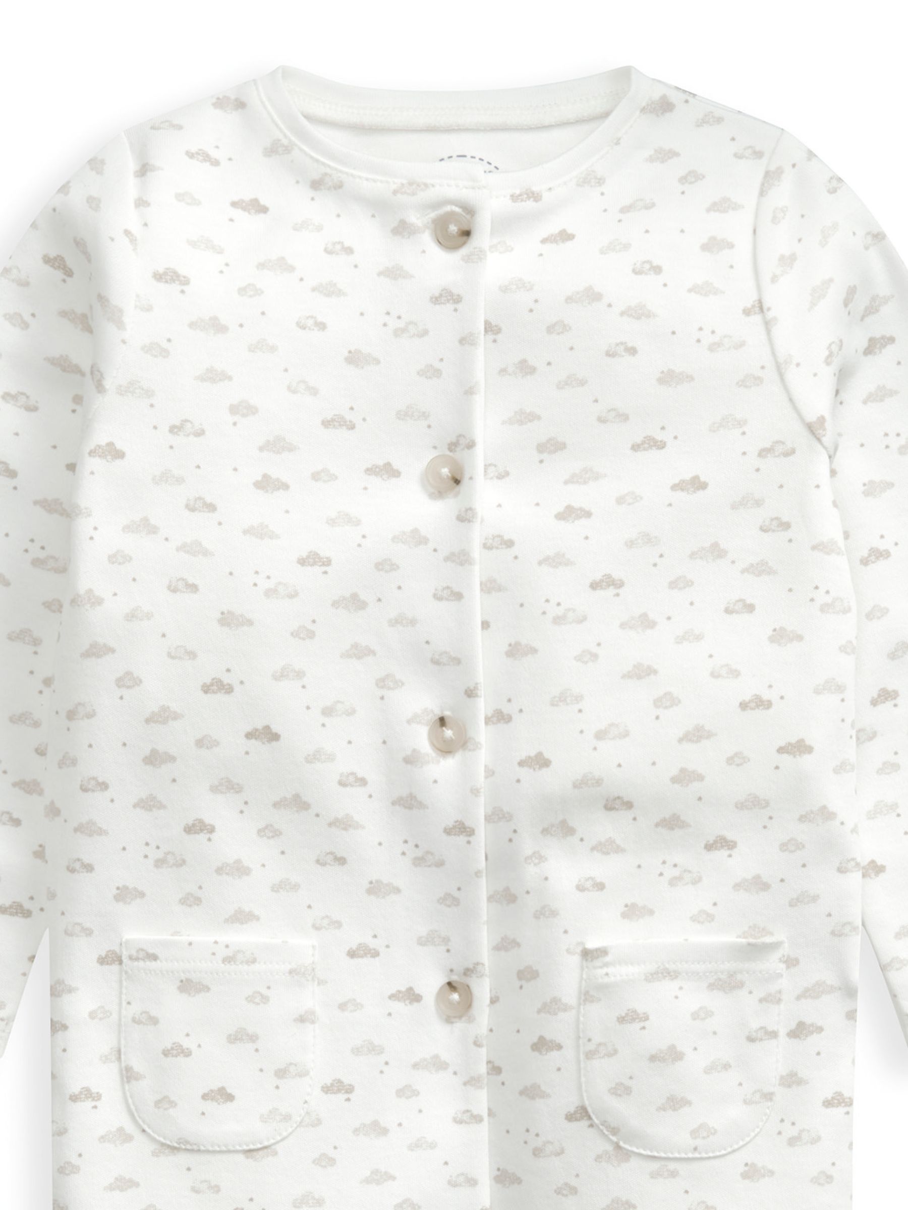 Buy Mamas & Papas Cloud Print Button Down 100% Cotton White All-In-One ...