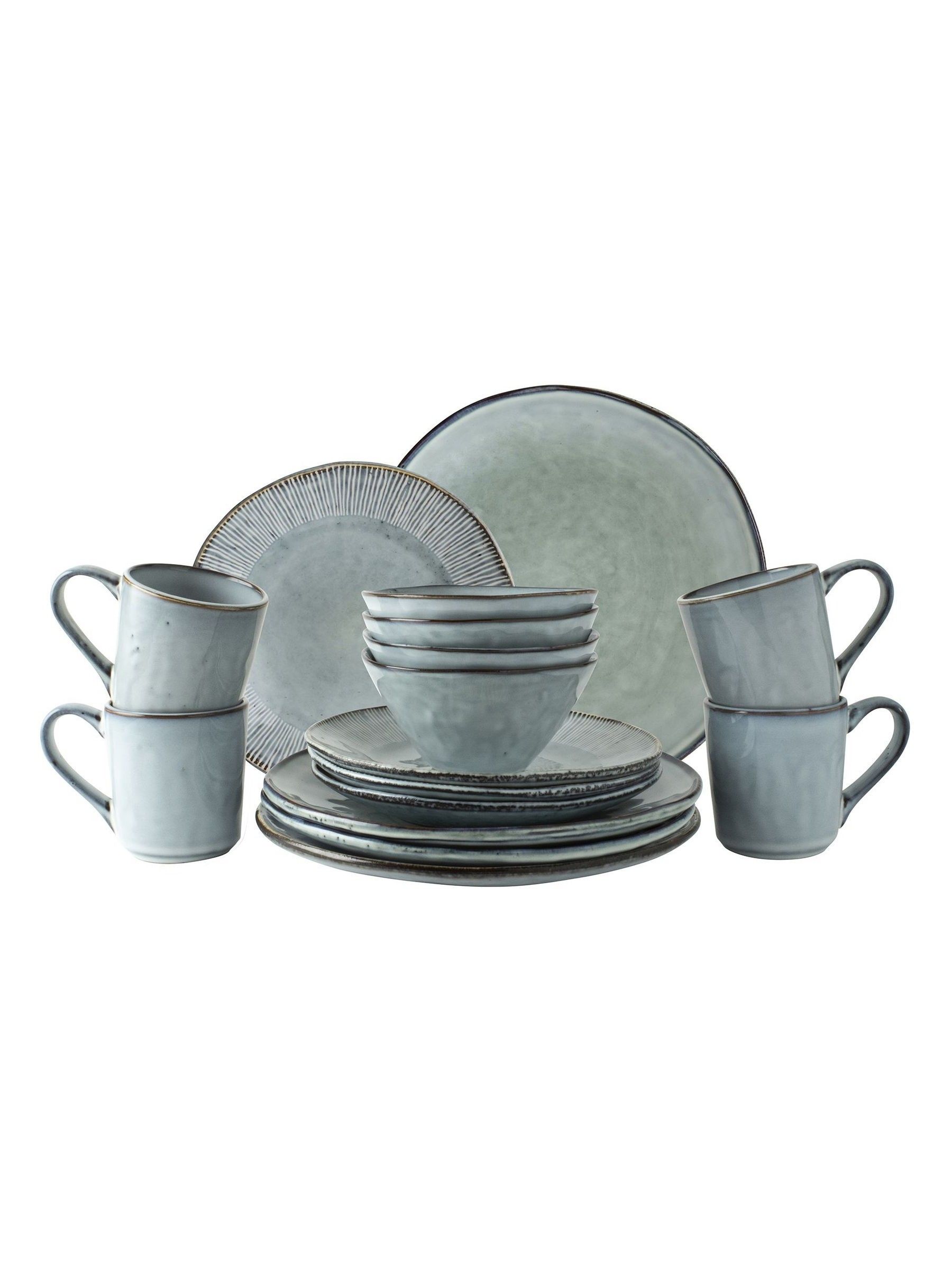 Buy Dutch Rose Blue Set of 4 Dinner Plates 12 Piece Set with Pasta ...