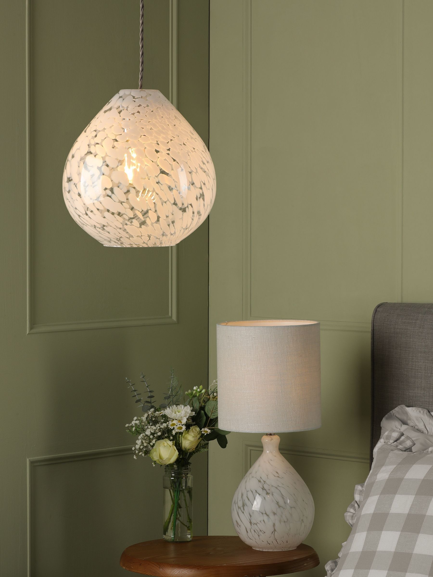 Buy Laura Ashley White Confetti Glass Easyfit Shade from the Next UK ...