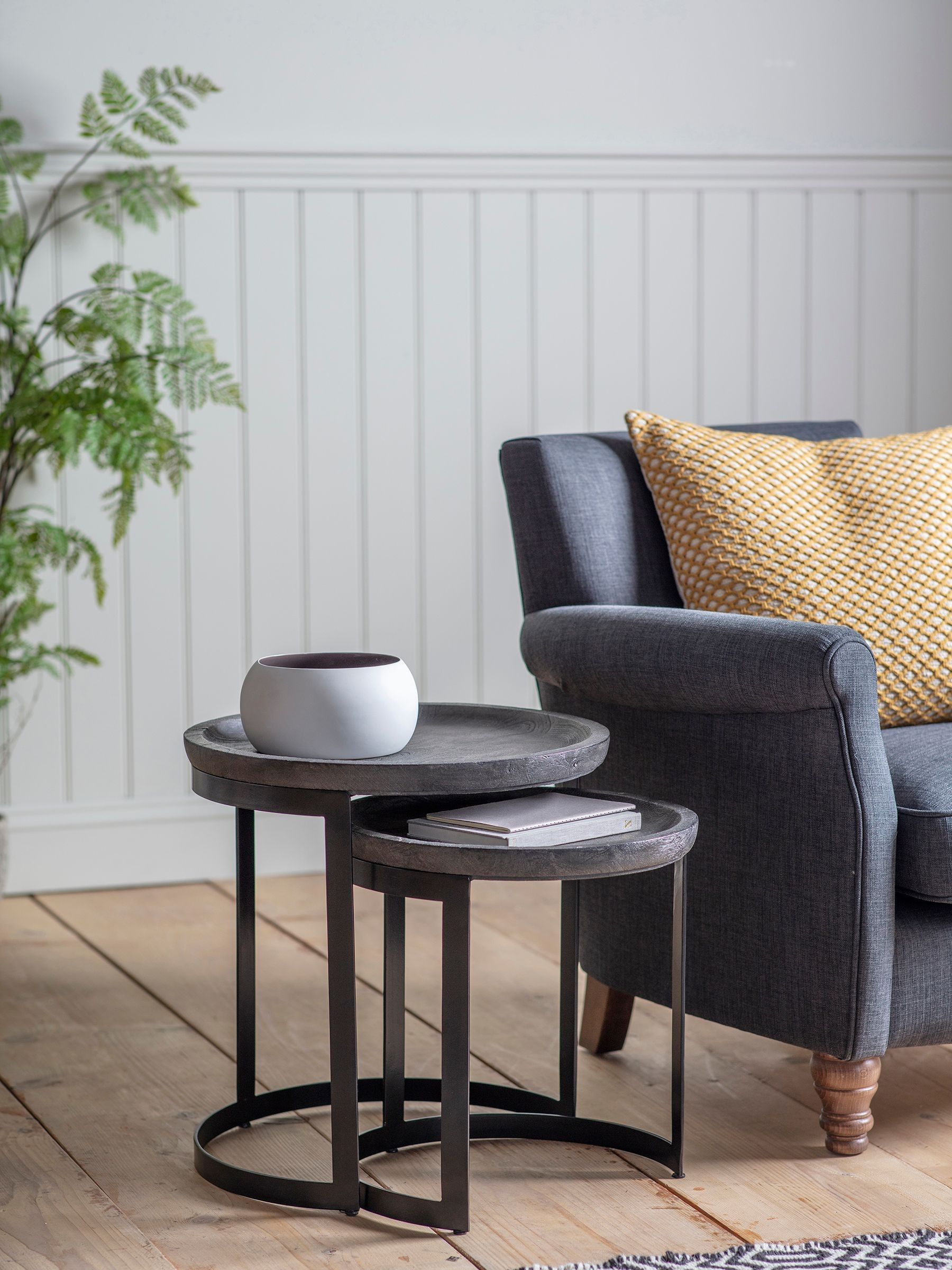 Buy Gallery Home Black Nest of 2 Tables from the Next UK online shop