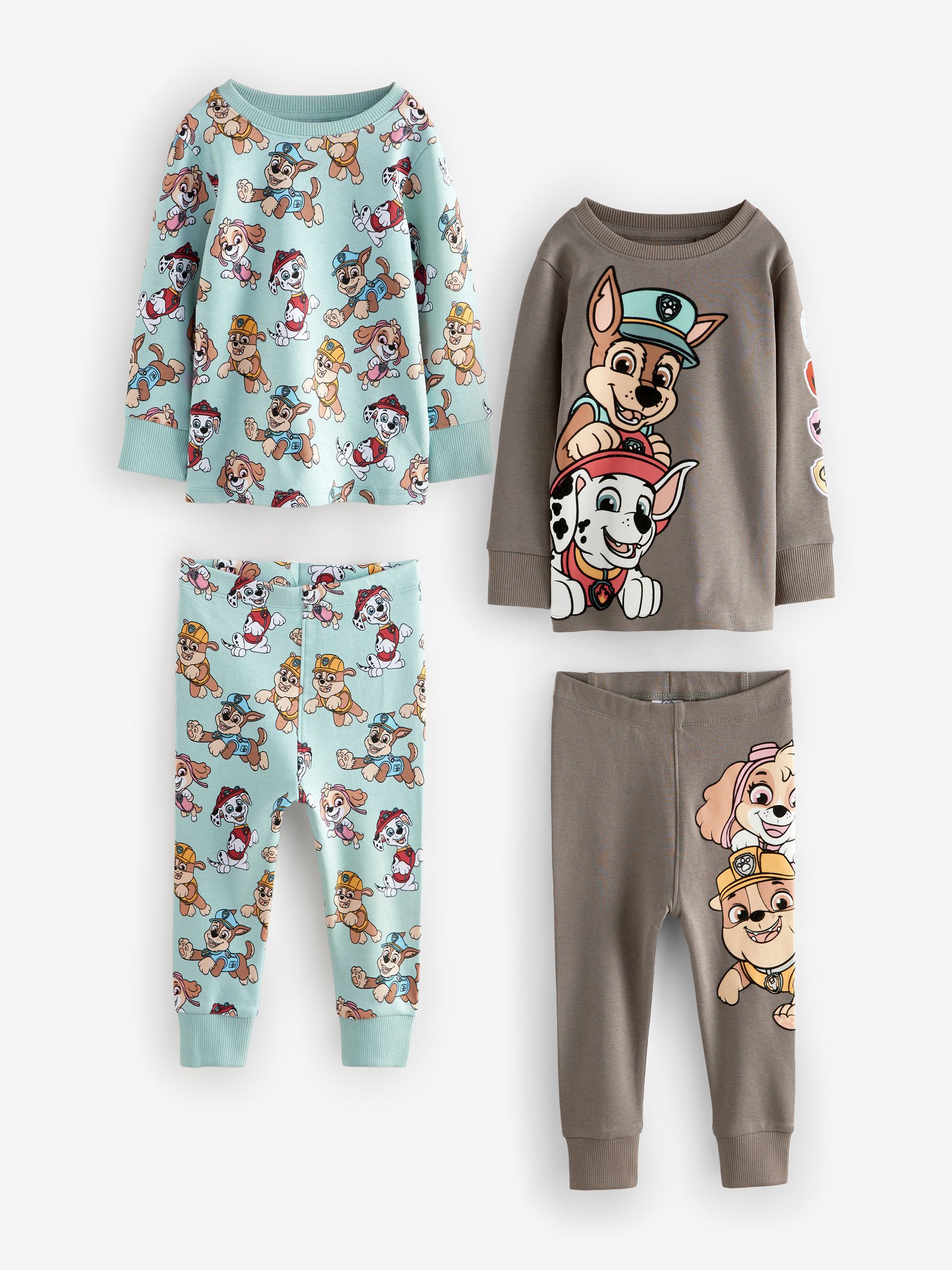 Buy Blue/Grey Paw Patrol 2 Pack Snuggle Pyjamas (9mths-9yrs) from the ...