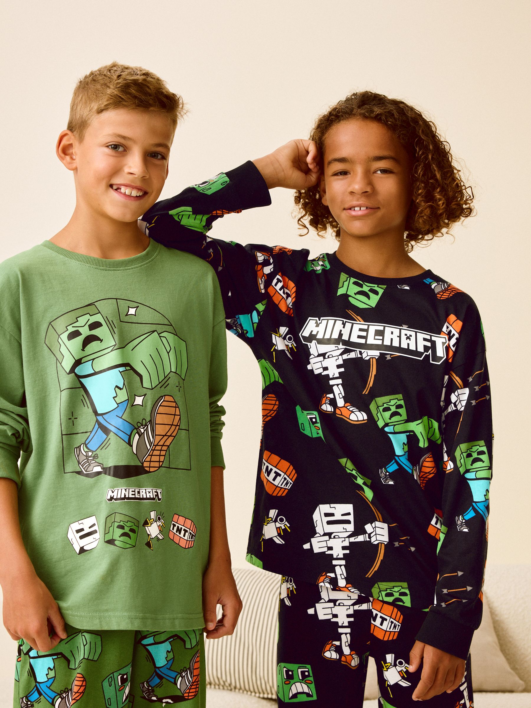 Buy Black/Green Minecraft Pyjamas 2 Pack (5-16yrs) from Next Ireland