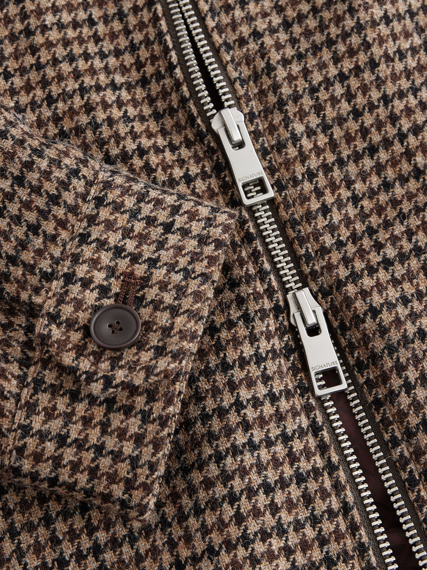 Buy Brown Signature Moon's British Wool Dogtooth Jacket from the Next ...