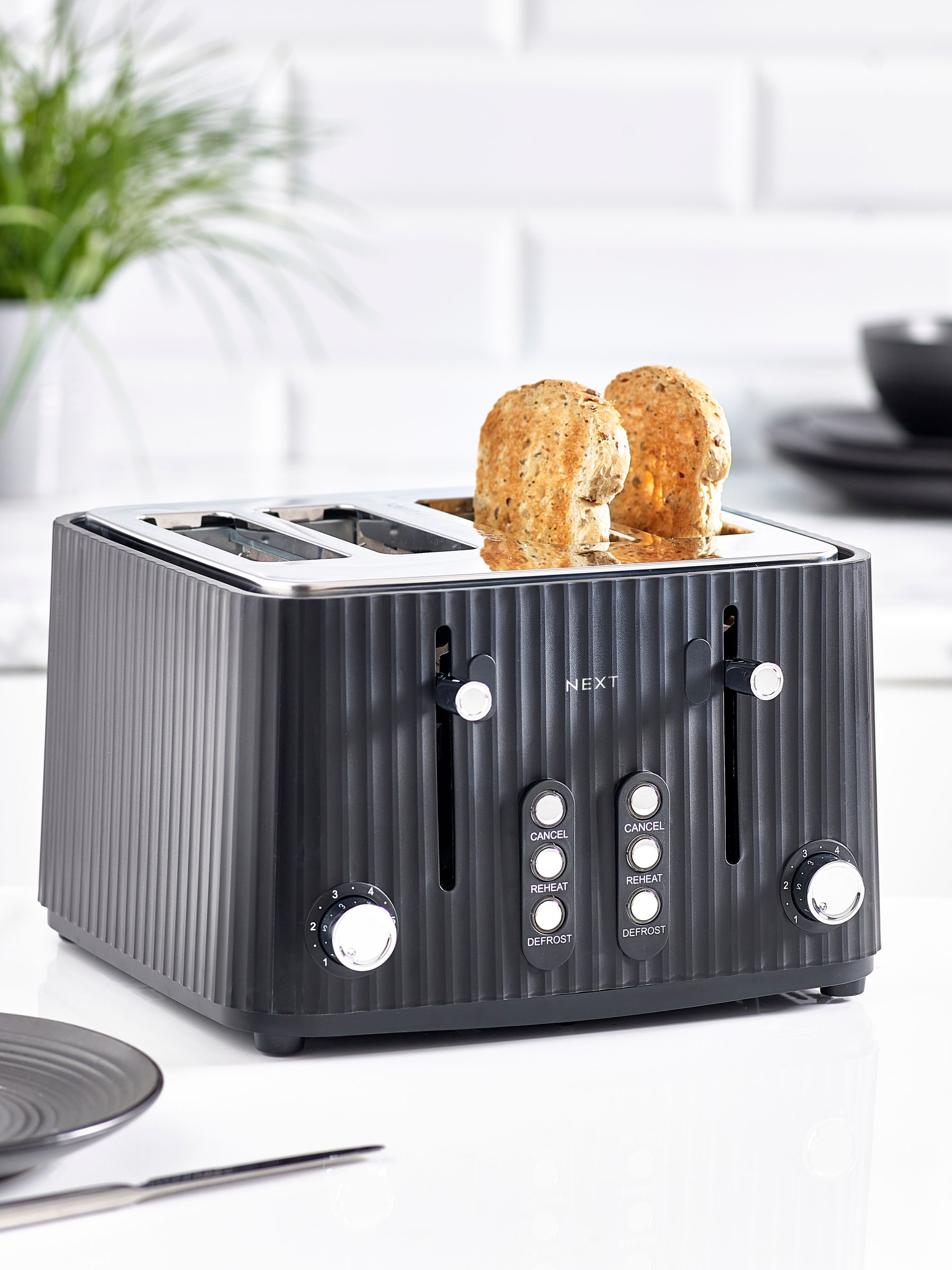 Buy Black Sleek 4 Slice Toaster from the Next UK online shop