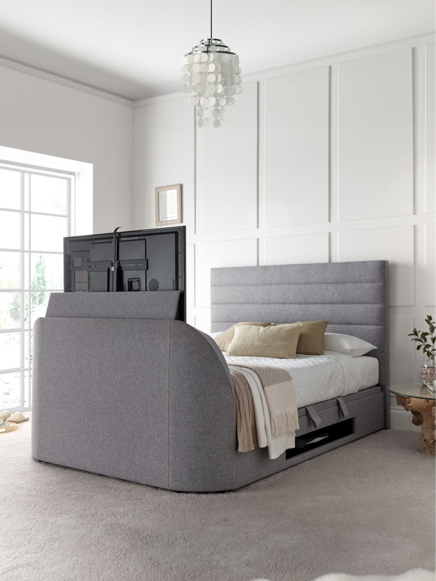 Buy Kaydian Grey Appleby TV Side Lift Ottoman Storage Bed from the Next ...