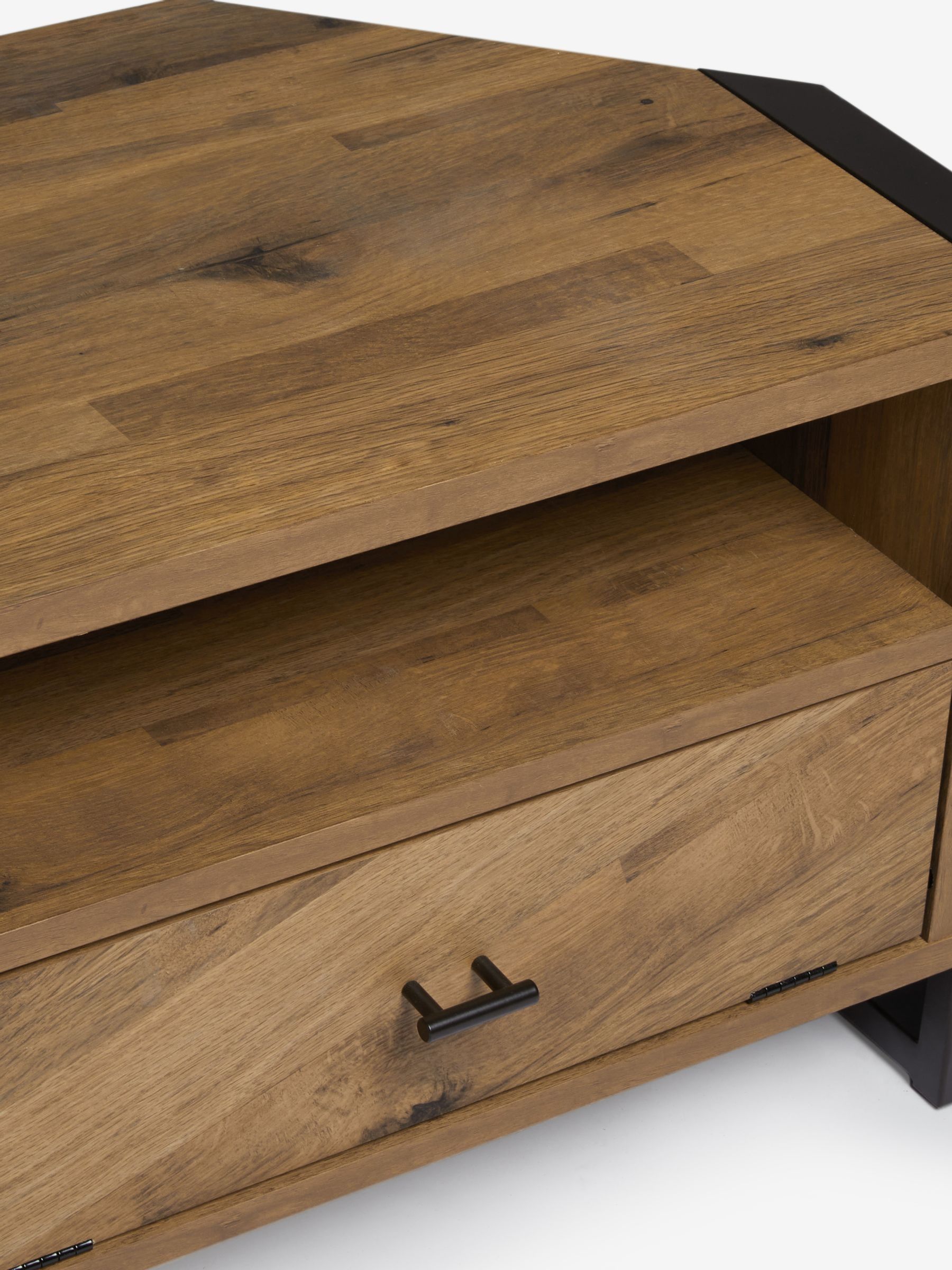 Buy Dark Bronx Chevron Oak Effect Up to 46 inch Corner Slim TV Unit ...