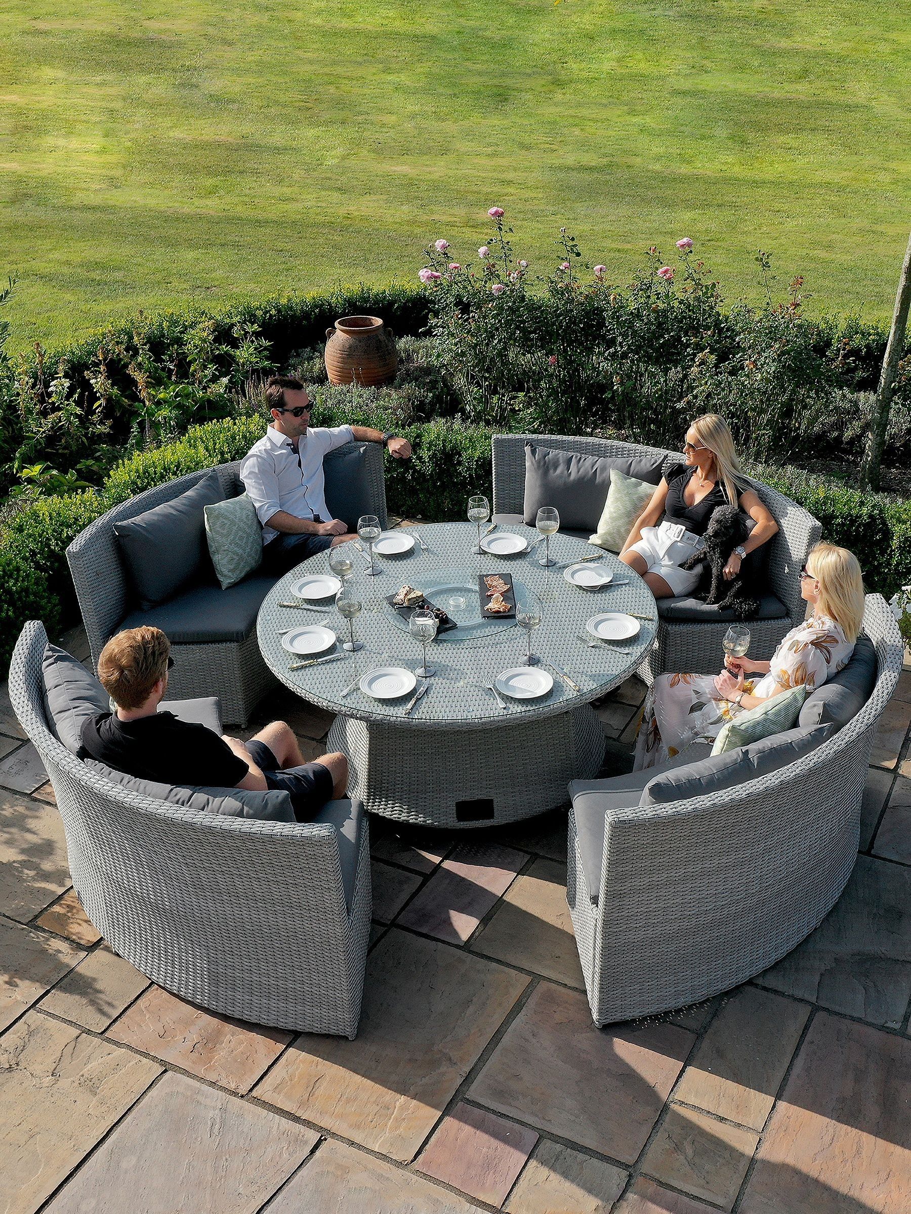 Round garden sofa dining set store