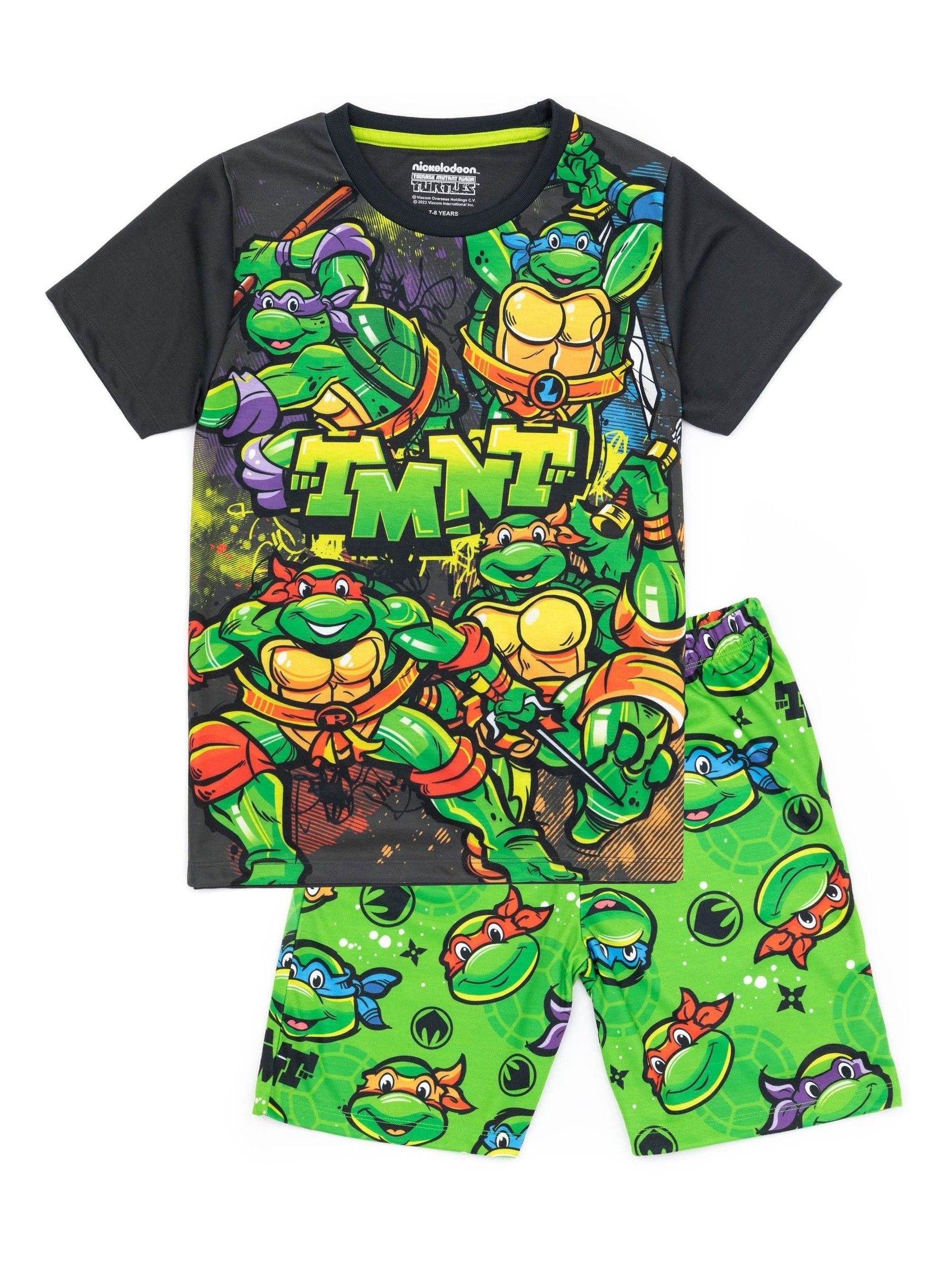 Buy Vanilla Underground Green Boys Ninja Turtles Short Pyjamas from the ...