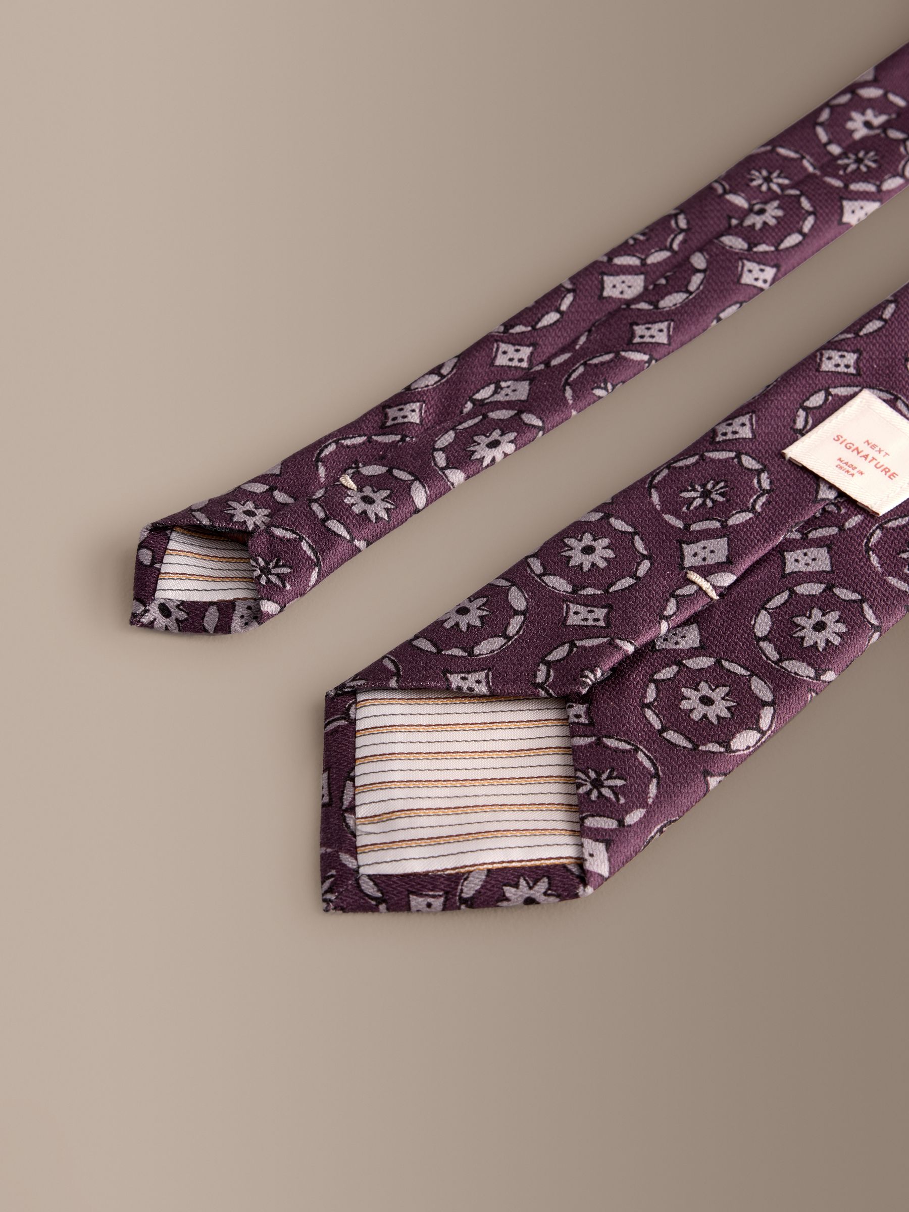 Buy Purple - Signature 100% Silk Pattern Tie from Next China