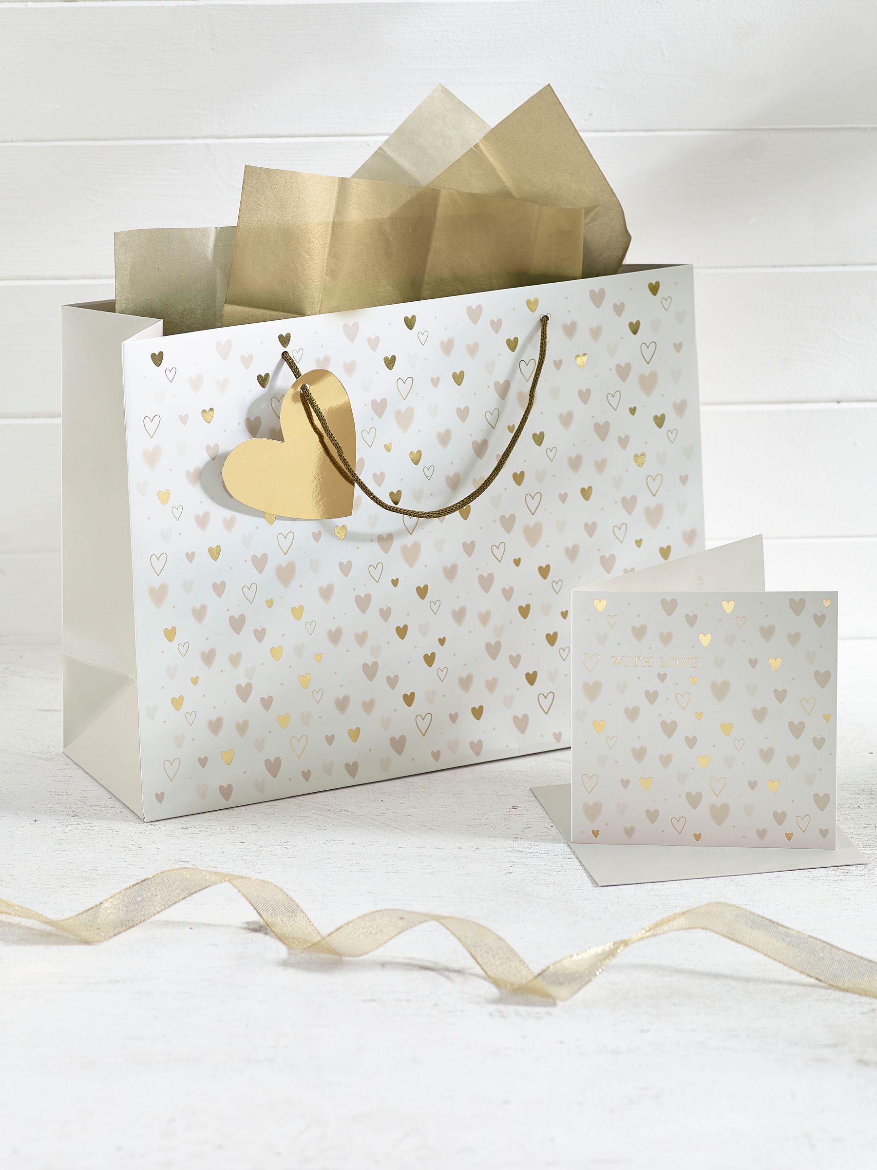 Buy Natural Hearts Gift Bag and Card Set from the Next UK online shop