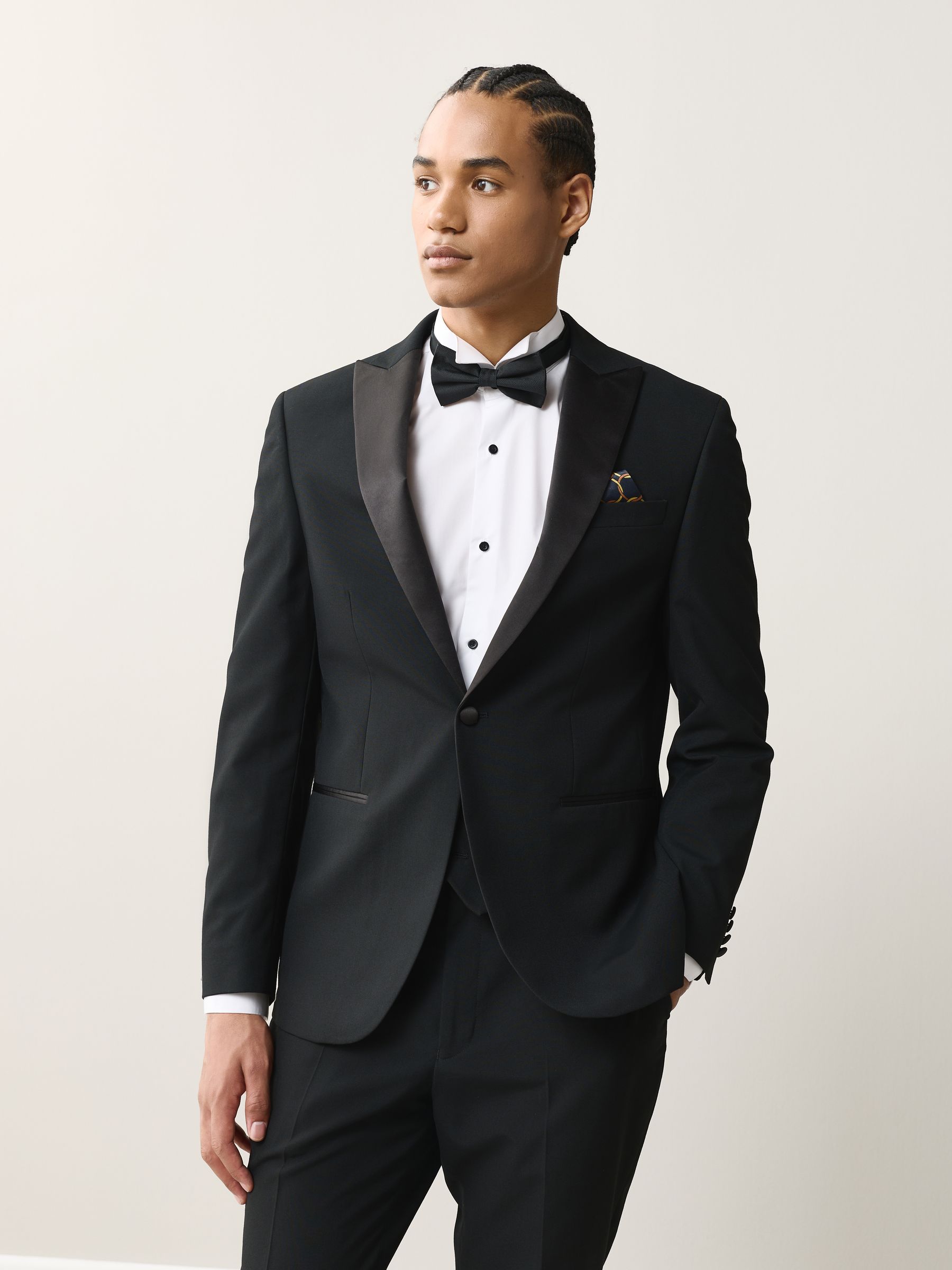 Buy Black Regular Fit Tuxedo Suit Jacket from Next Ireland