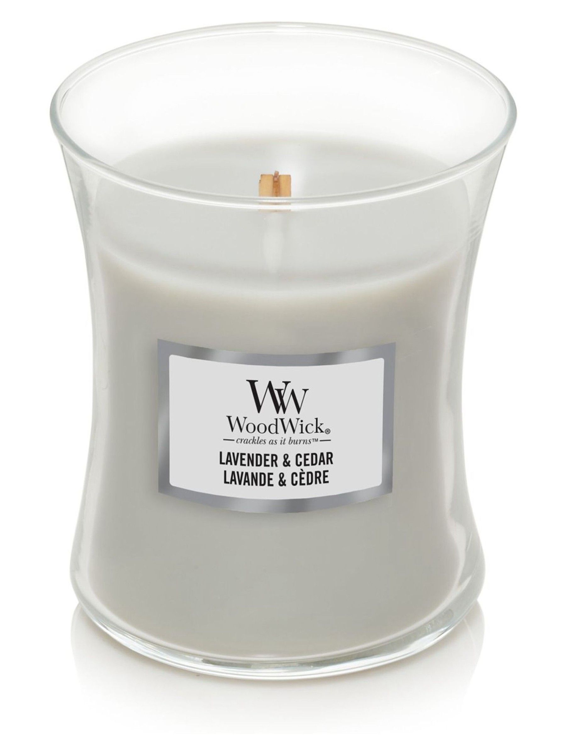 Buy Woodwick Grey Medium Hourglass Scented Candle with Crackle Wick ...
