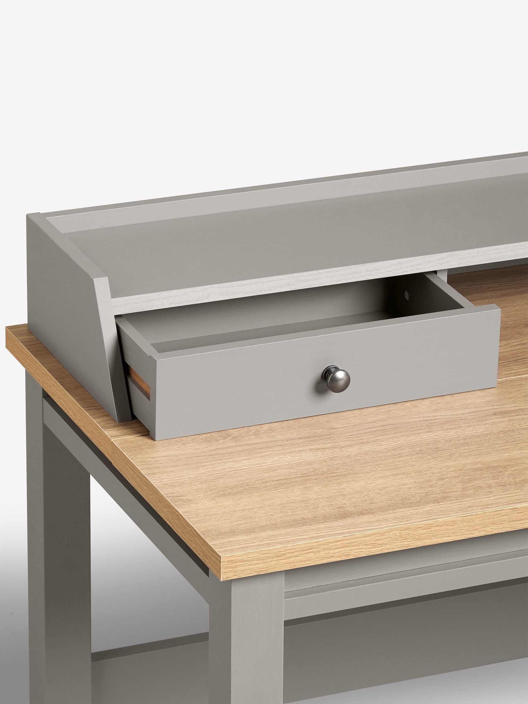 Buy Dove Grey Malvern Oak Effect Storage Desk from the Next UK online shop