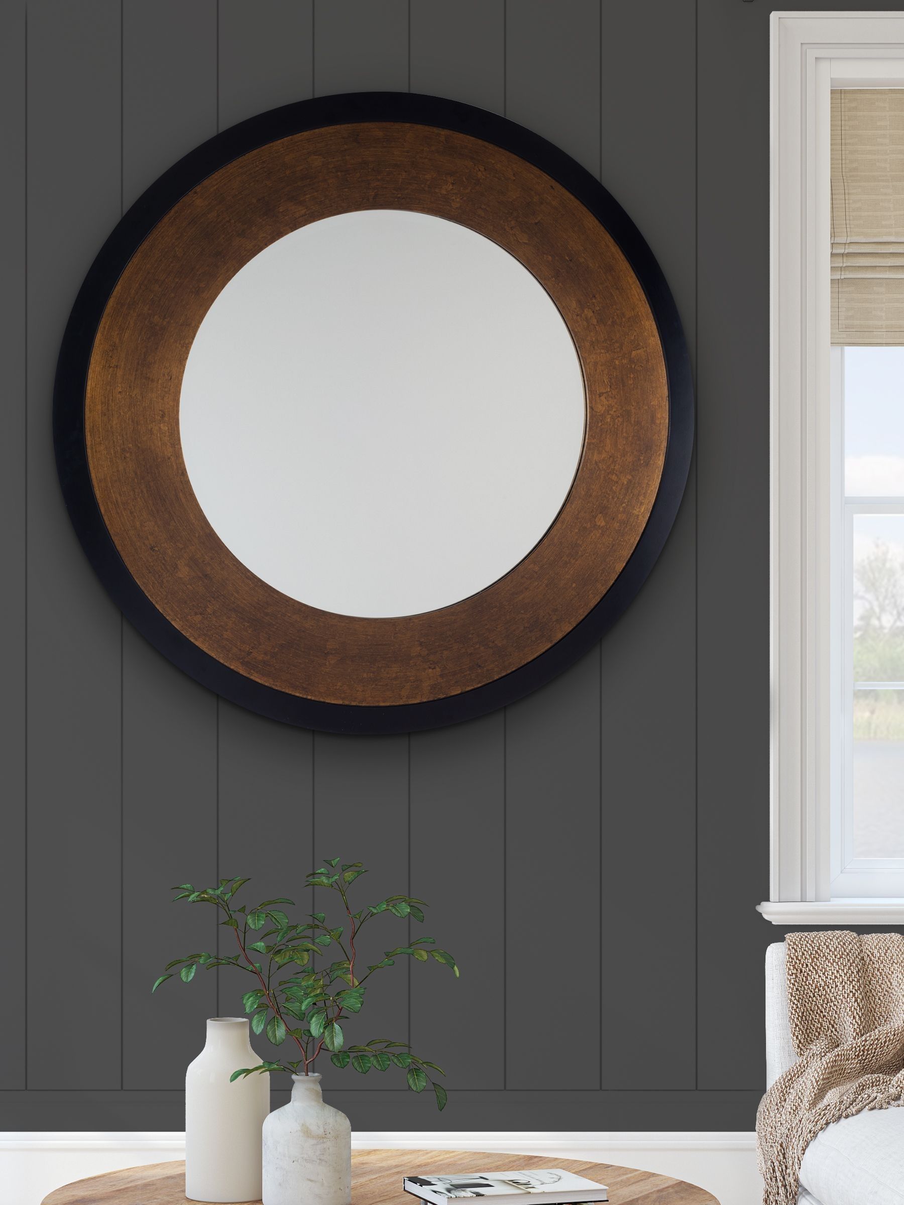 Buy Laura Ashley Bronze Cara Large Mottled Round Mirror from the Next ...