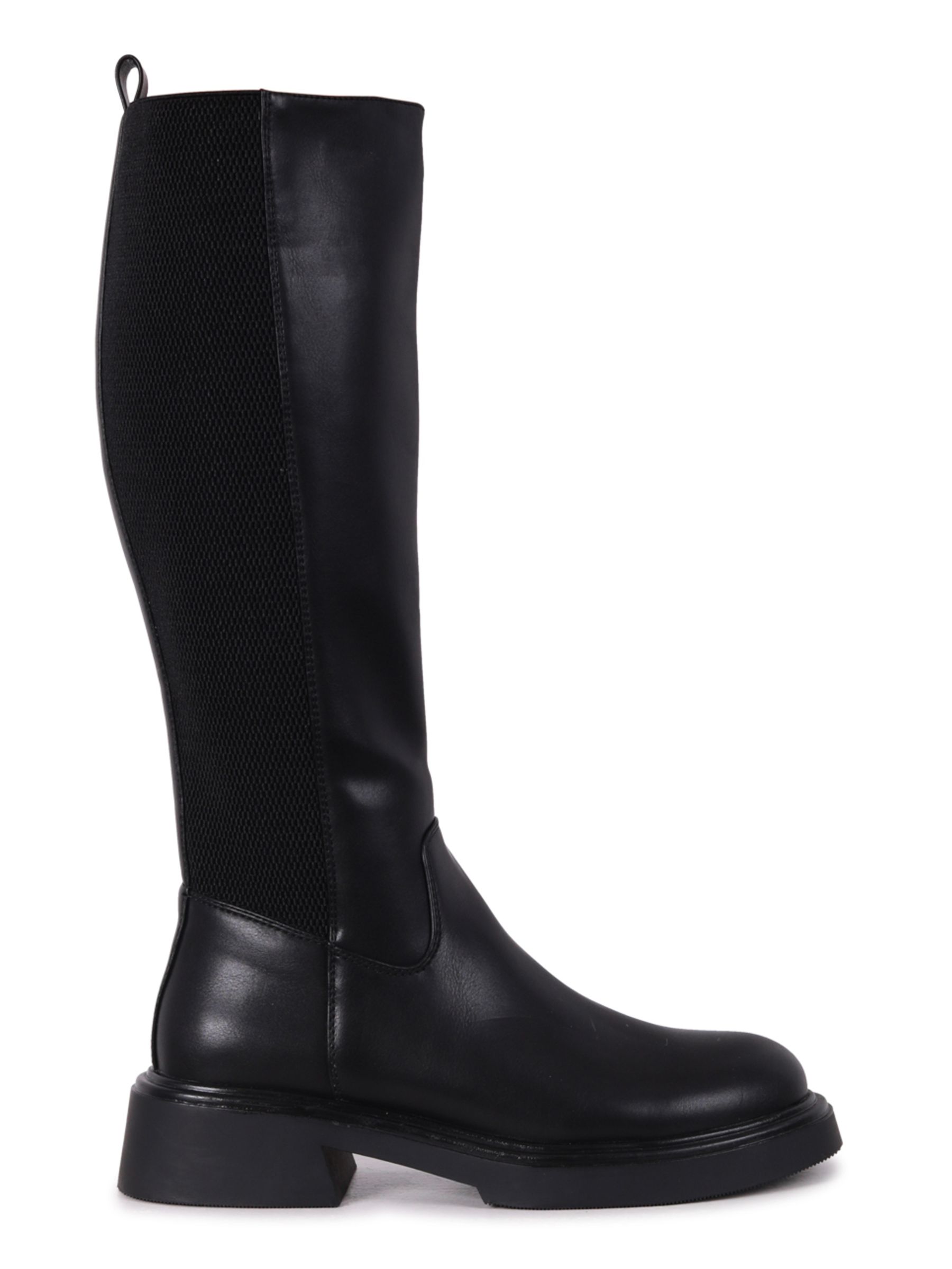 Buy Linzi Black PU High Leg Klara Boots With Elastic Gusset from Next ...