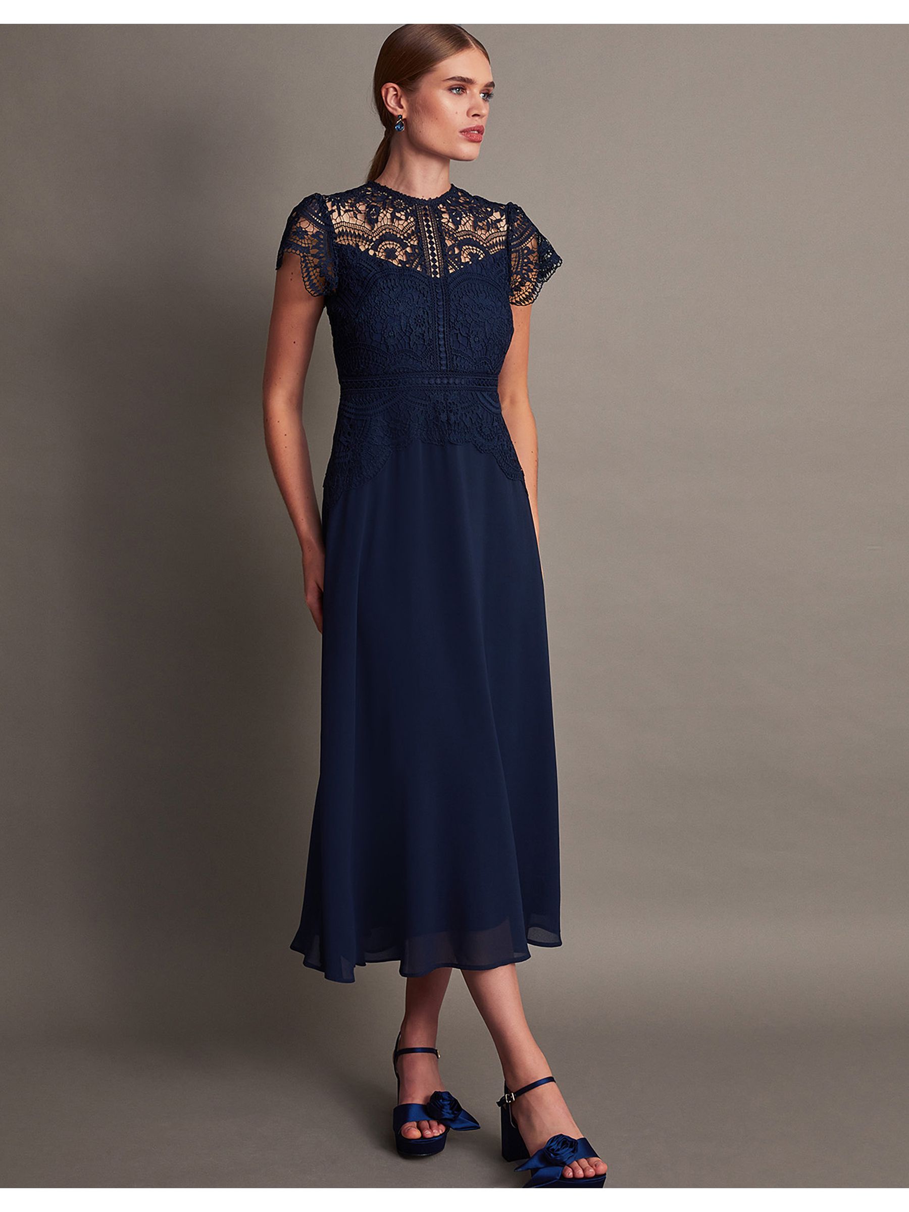 Buy Monsoon Navy Blue Monica Lace Midi Dress from the Next UK online shop