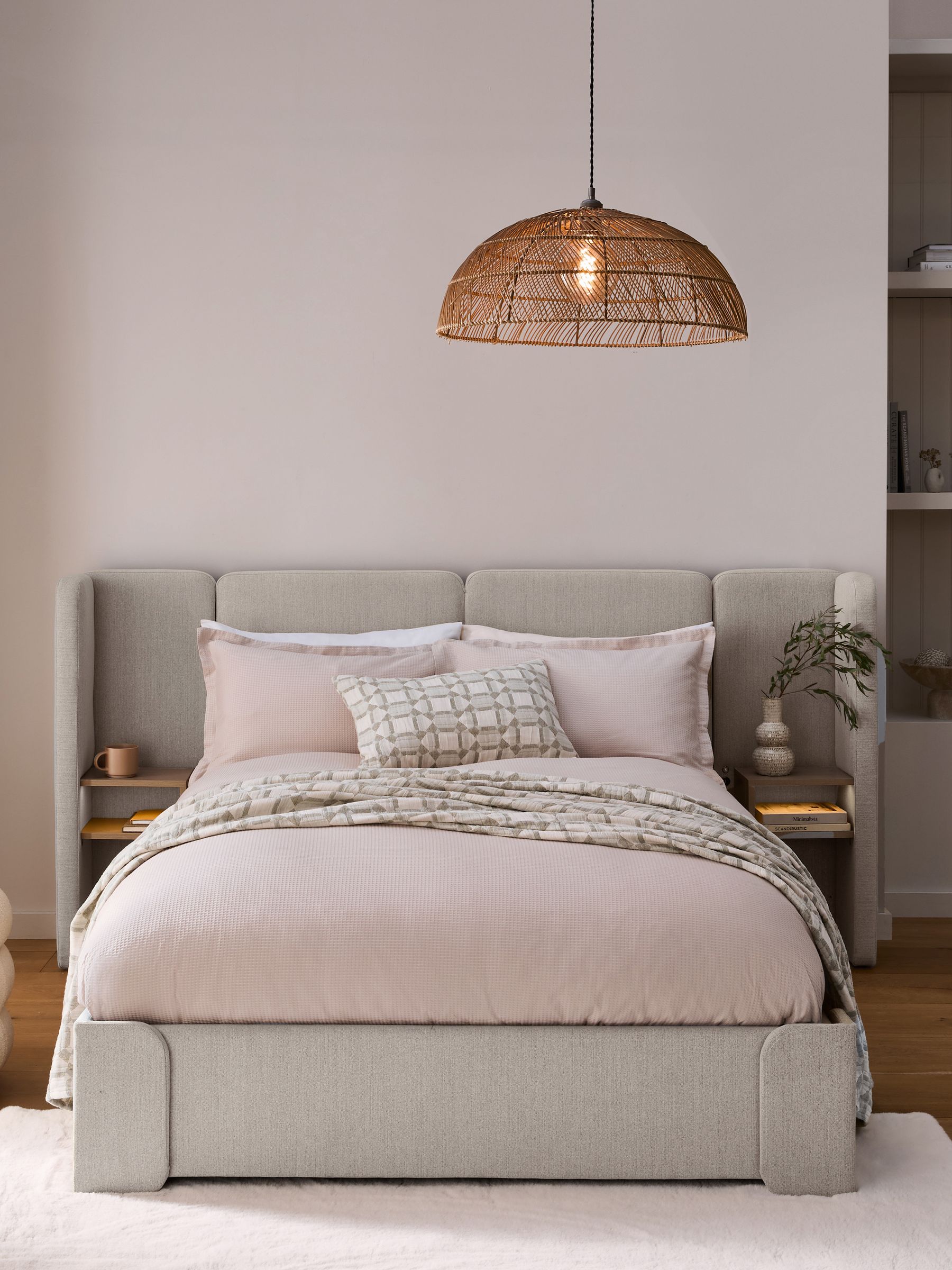 Buy Contemporary Blend Light Natural Wynn Upholstered Ottoman Storage ...