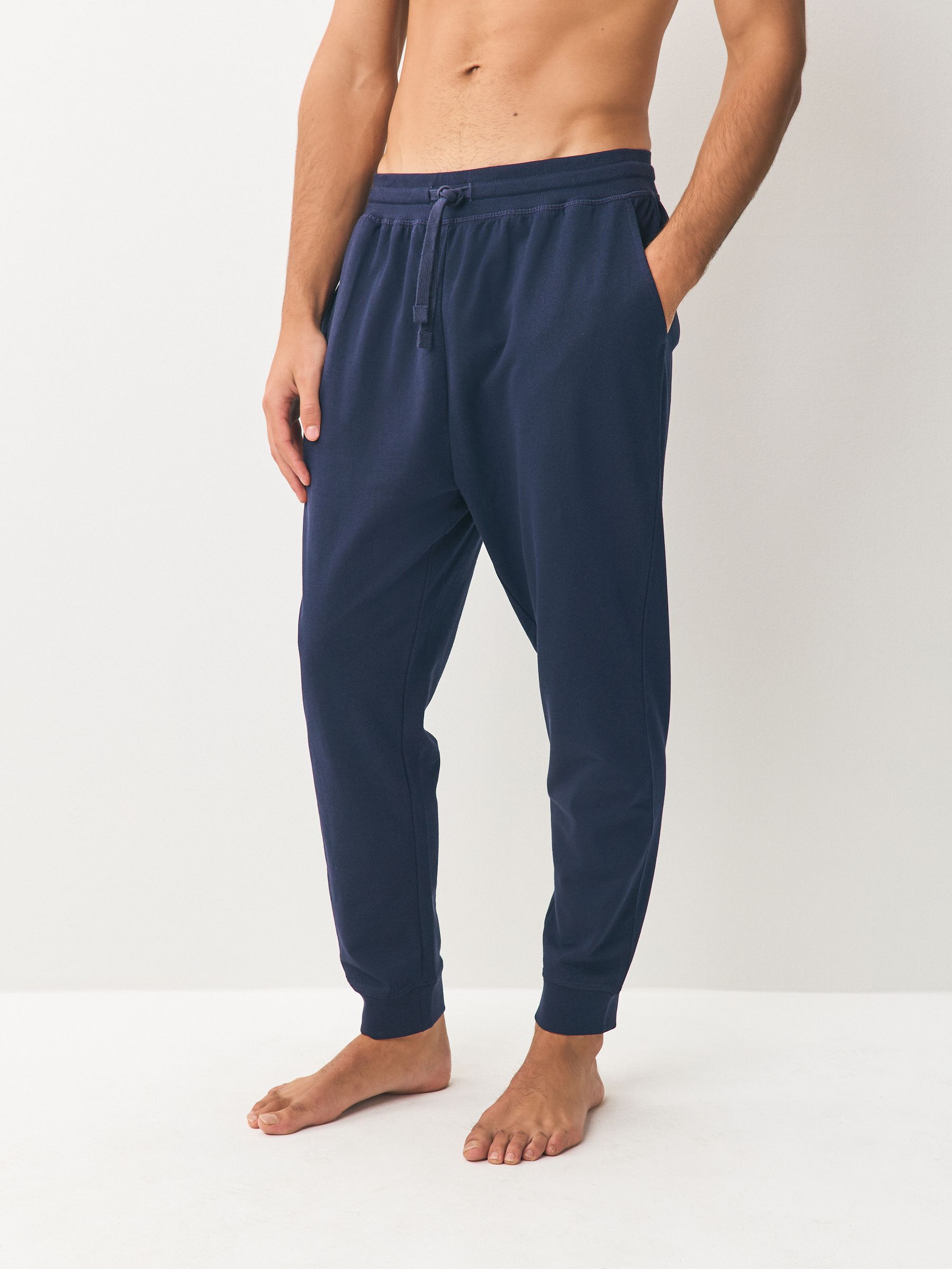 Buy Black/Navy Cuffed Loopback Open Joggers 2 Pack from the Next UK ...