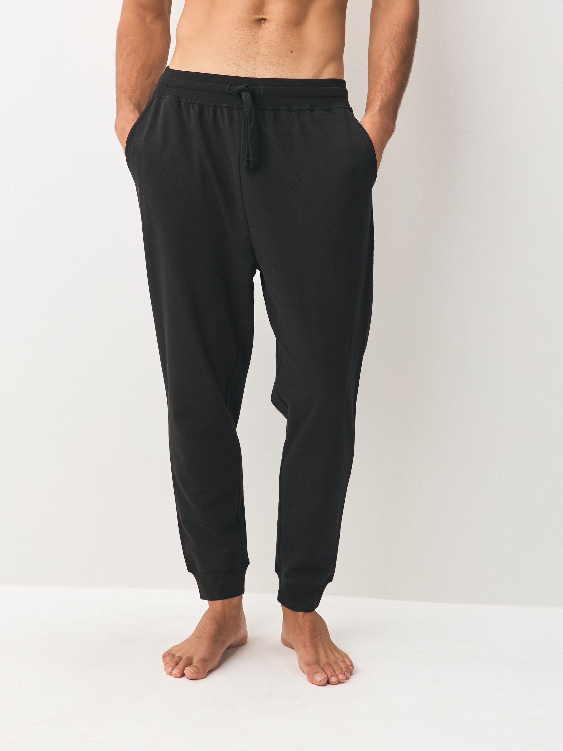 Buy Black/Navy Cuffed Loopback Open Joggers 2 Pack from the Next UK ...