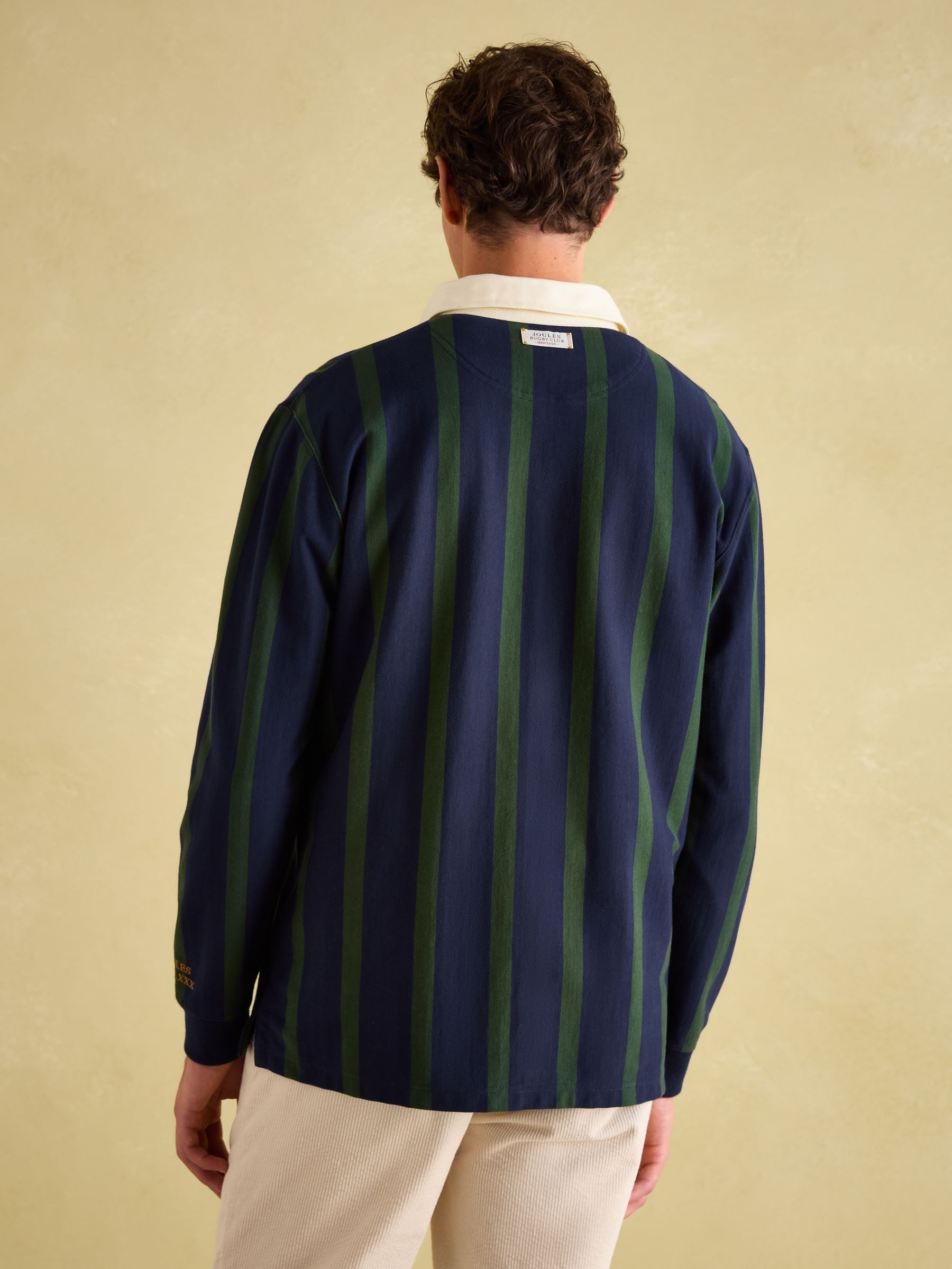 Buy Joules Onside Green/Navy Vertical Stripe Rugby Shirt from the Next ...