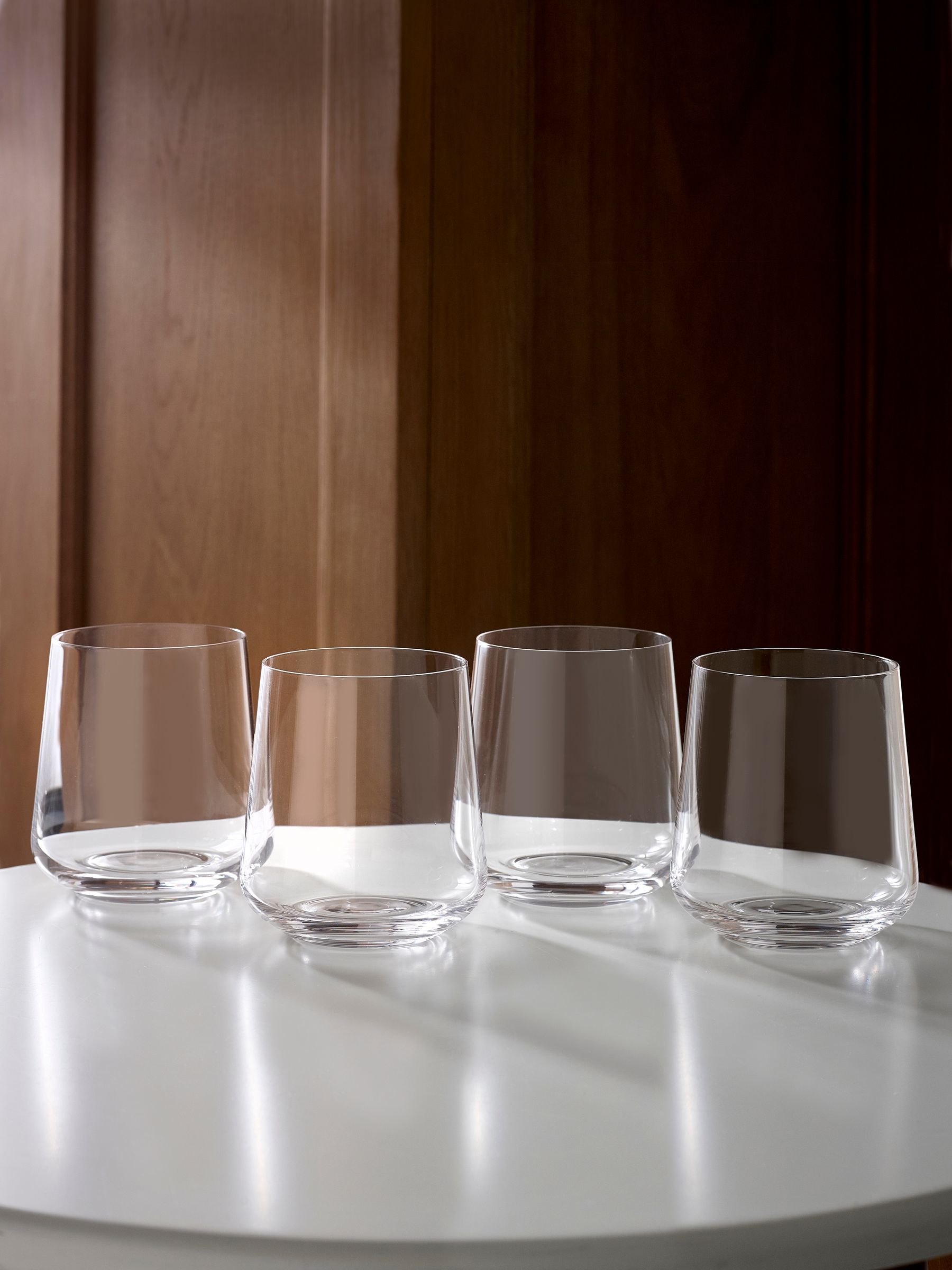 Buy Clear Belgravia Crystal Tapered Set of 4 Short Tumbler Glasses from ...