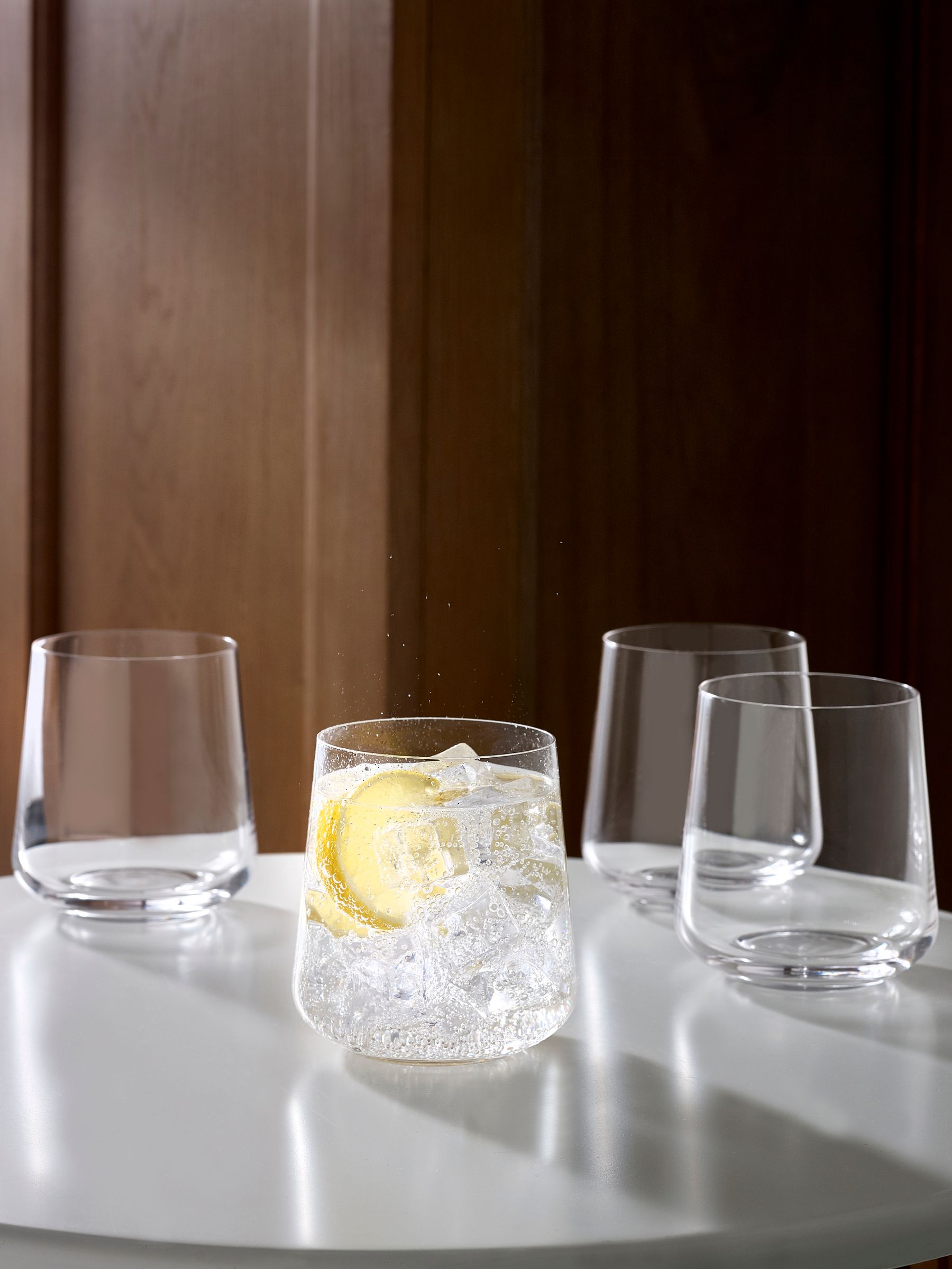 Buy Clear Belgravia Crystal Tapered Set of 4 Short Tumbler Glasses from ...