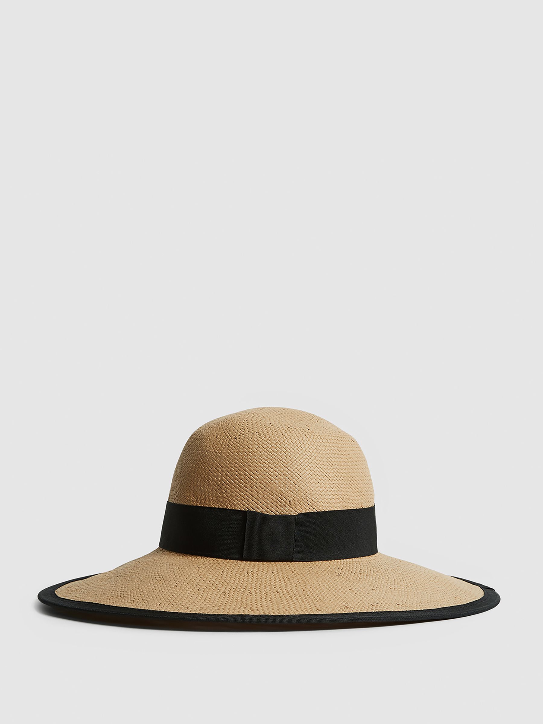 Buy Reiss Natural Nina Raffia Woven Wide Brim Hat from the Next UK ...