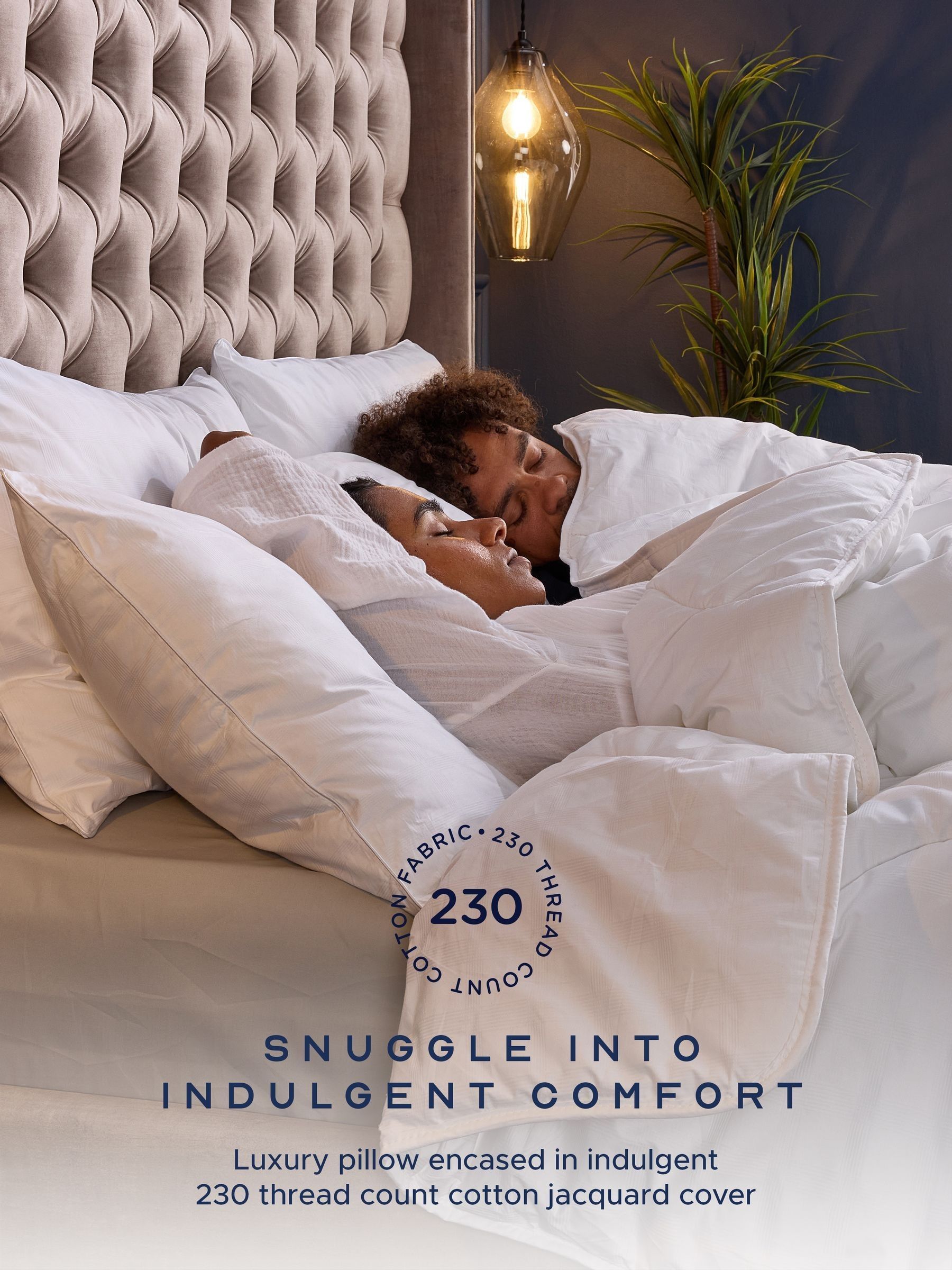 Buy Snuggledown 100% Cotton Medium Back Sleeper White Pillow from the ...