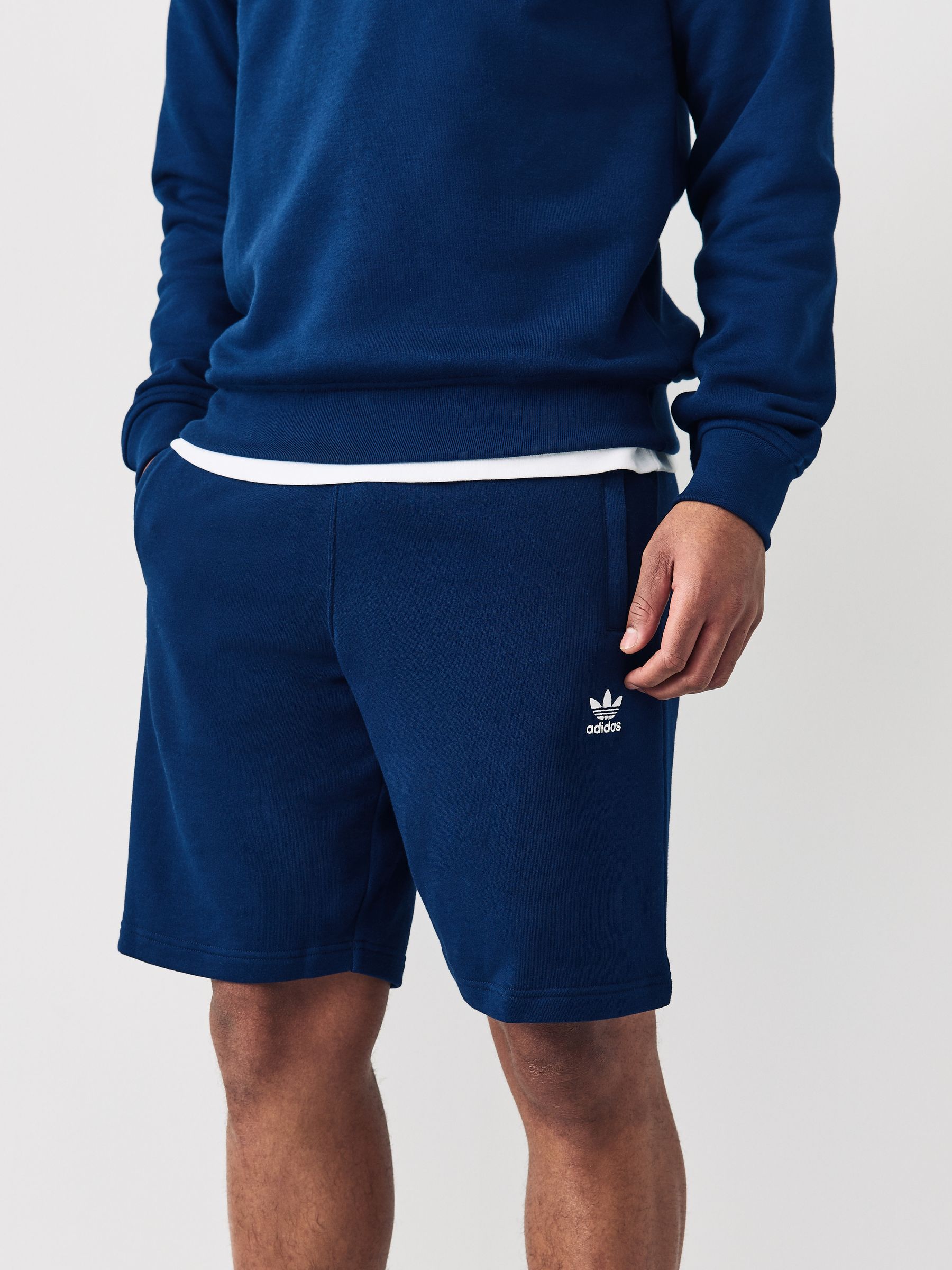 Buy adidas Orignal Blue Essentials Trefoil 100% Cotton Shorts from the ...