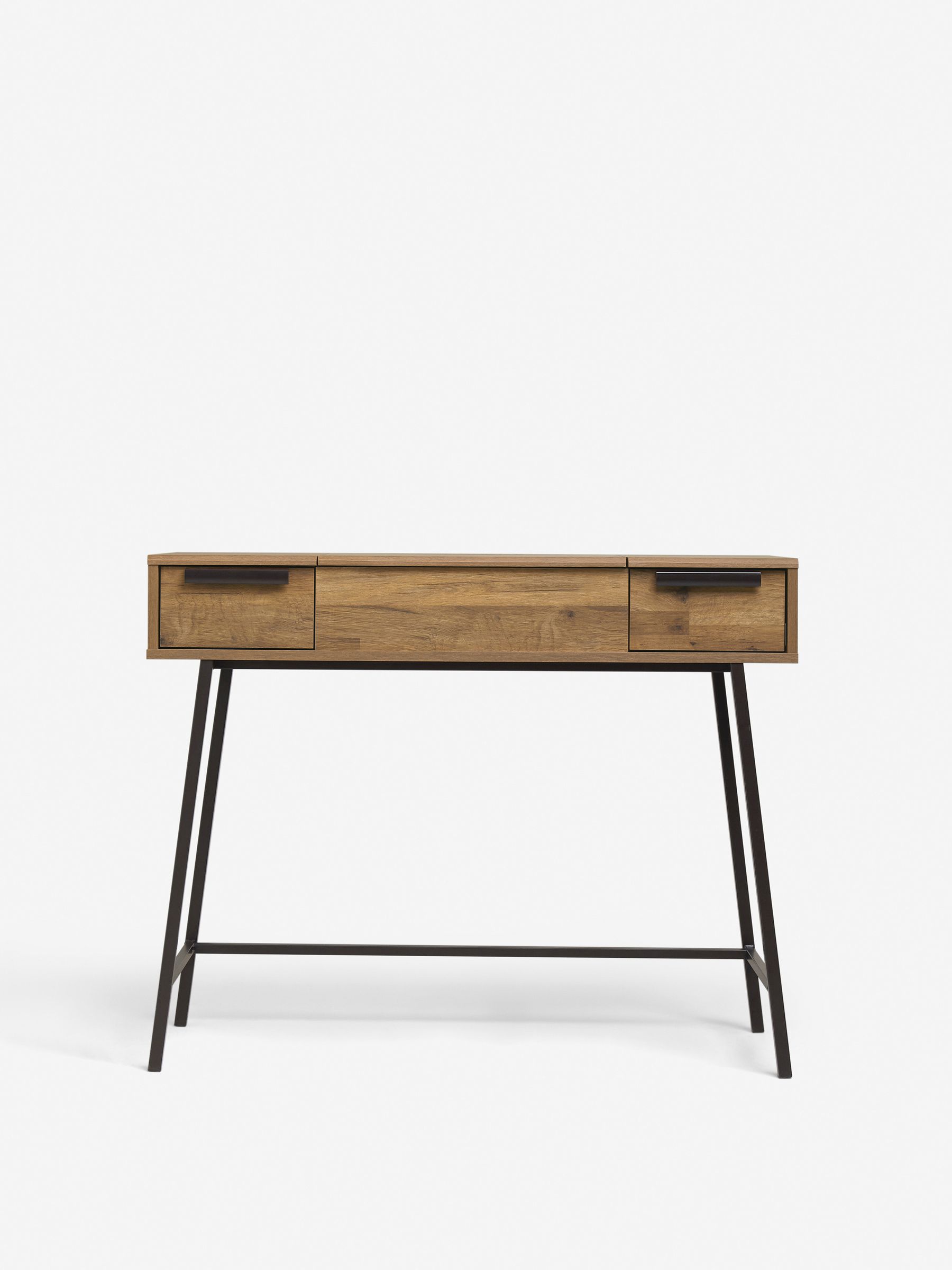 Buy Dark Bronx Oak Effect Light Up 2 Drawer Console Dressing Table from ...