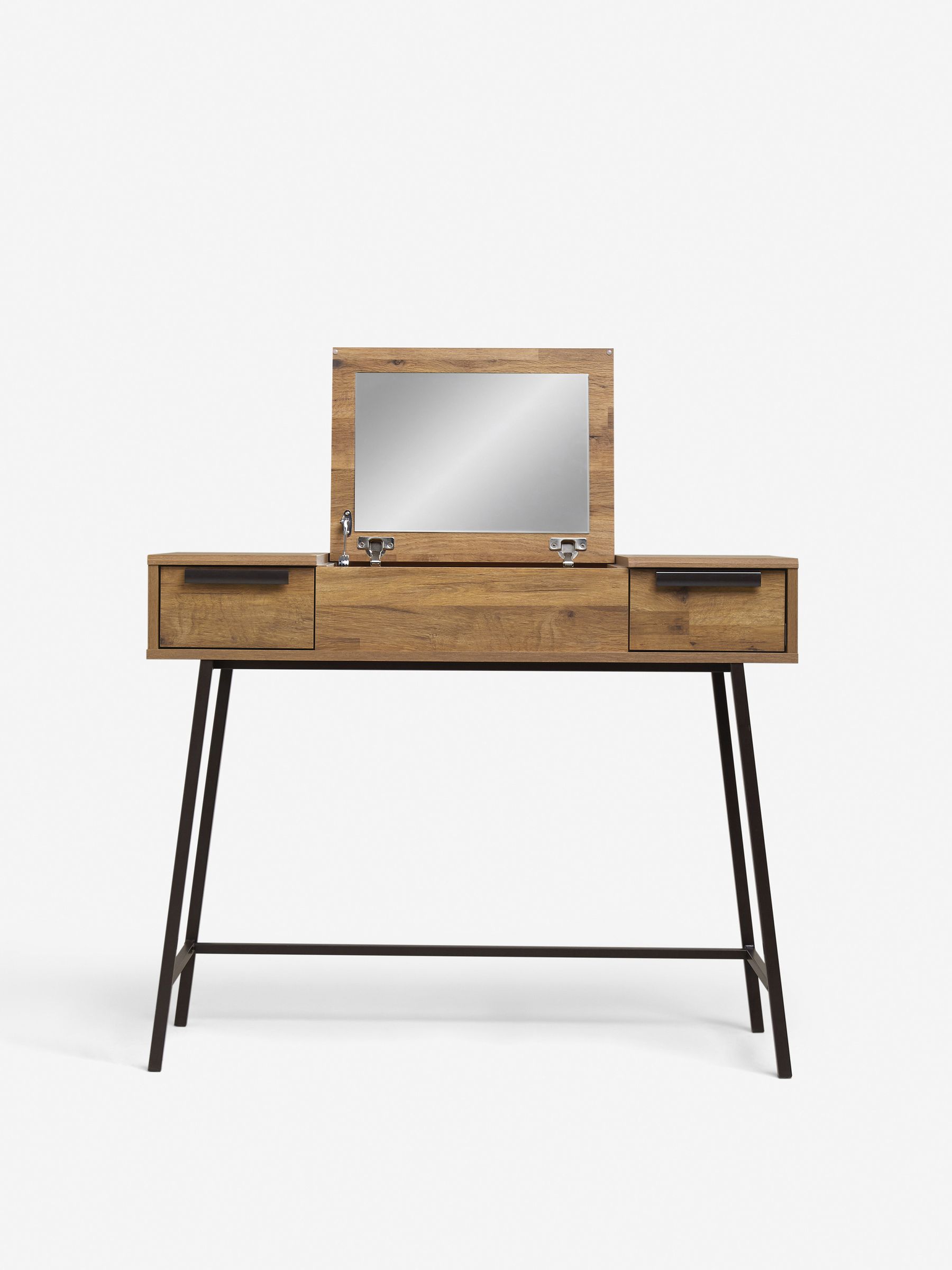 Buy Dark Bronx Oak Effect Light Up 2 Drawer Console Dressing Table from ...