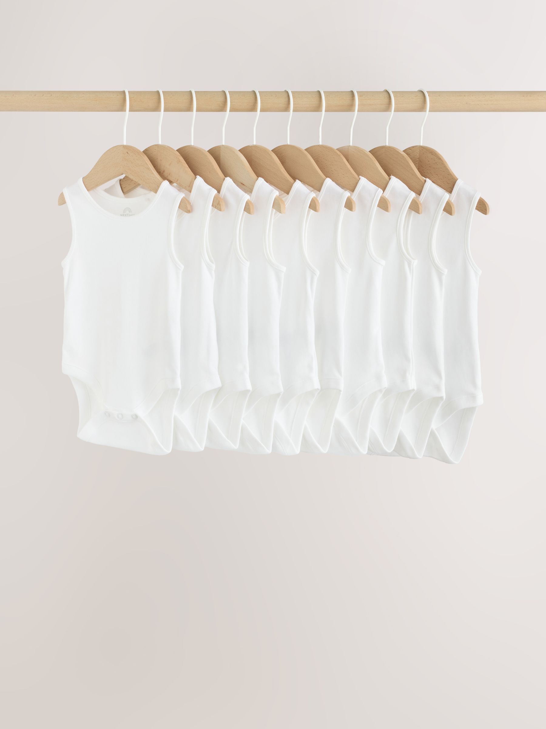 Buy White 10 Pack Baby Vest Bodysuits from Next USA