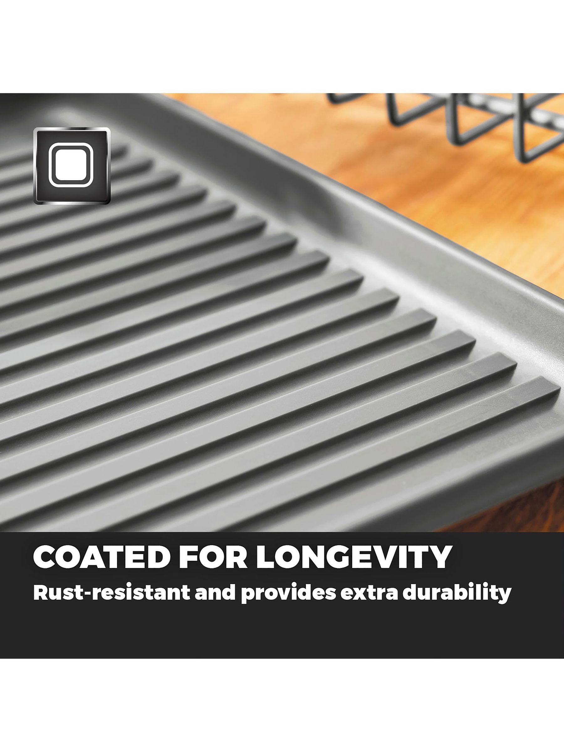 Buy Tower Grey Scandi Dish Rack With Wooden Handles from the Next UK ...